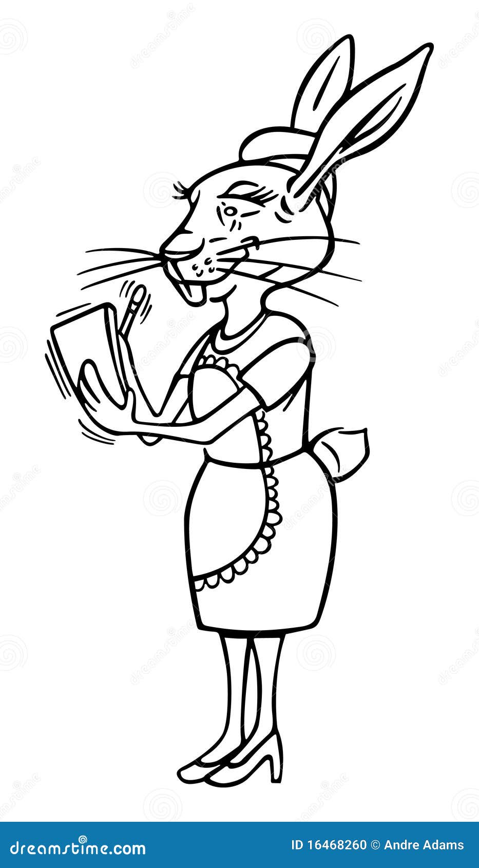 Rabbit waitress stock illustration. Illustration of breakfast - 16468260