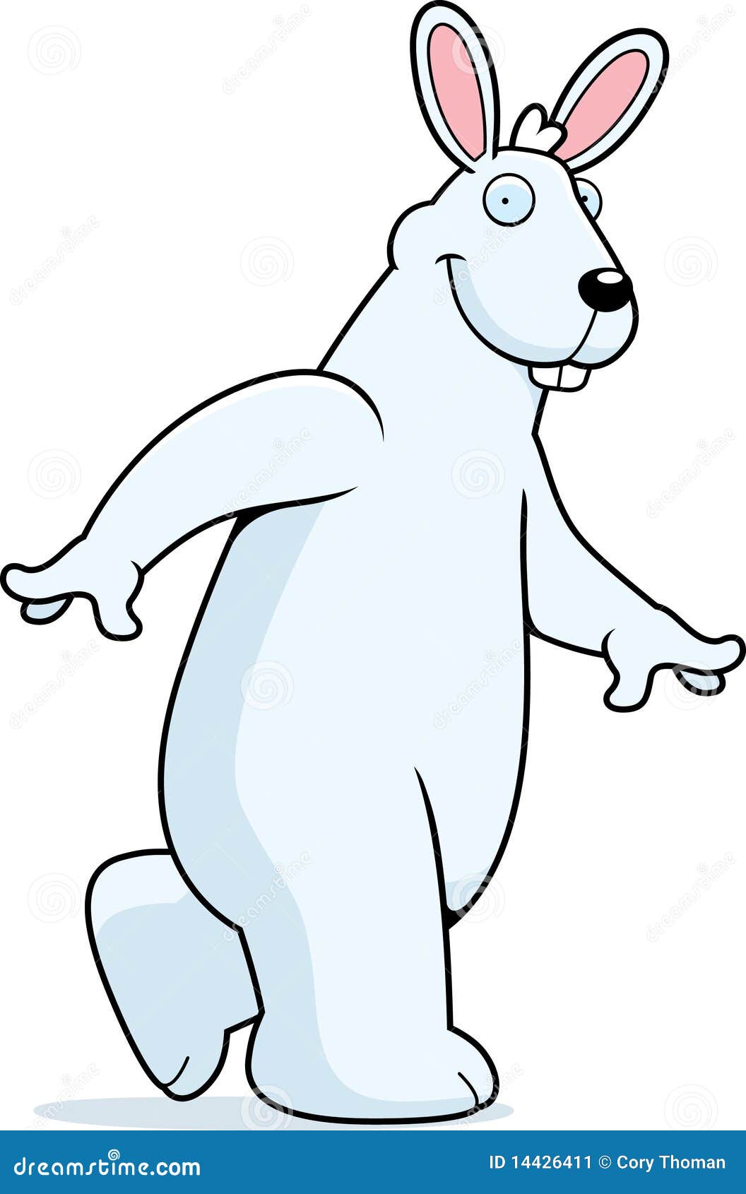 Rabbit Walking stock vector. Illustration of smiling - 14426411