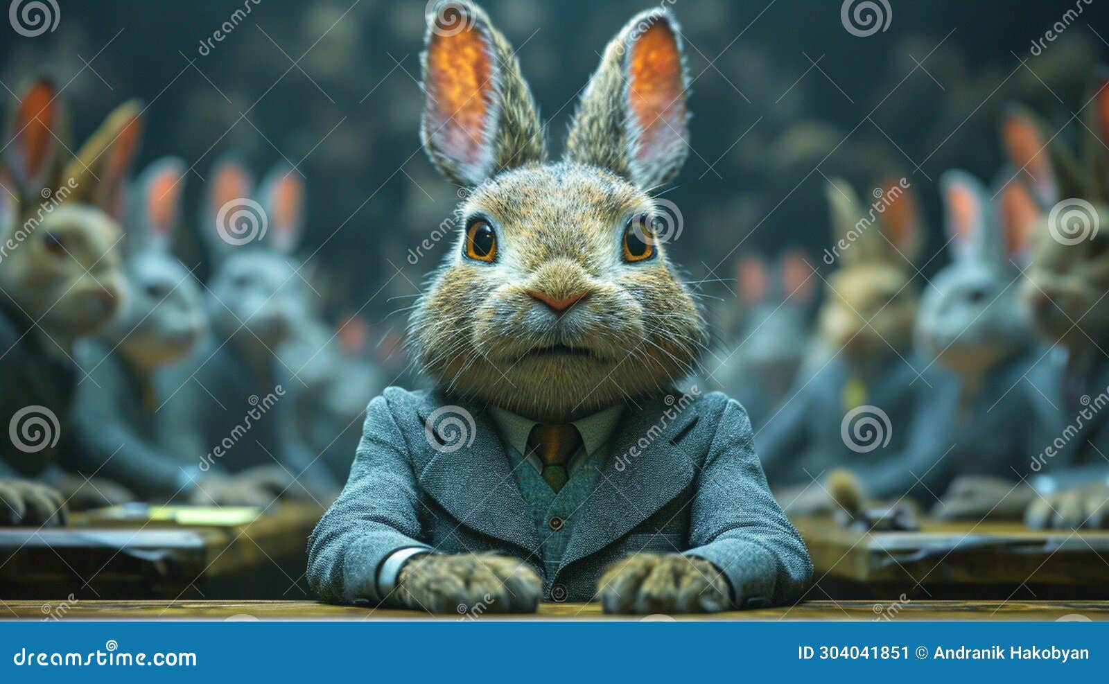 Rabbit Wearing Business Suit Stock Illustration - Illustration of ...