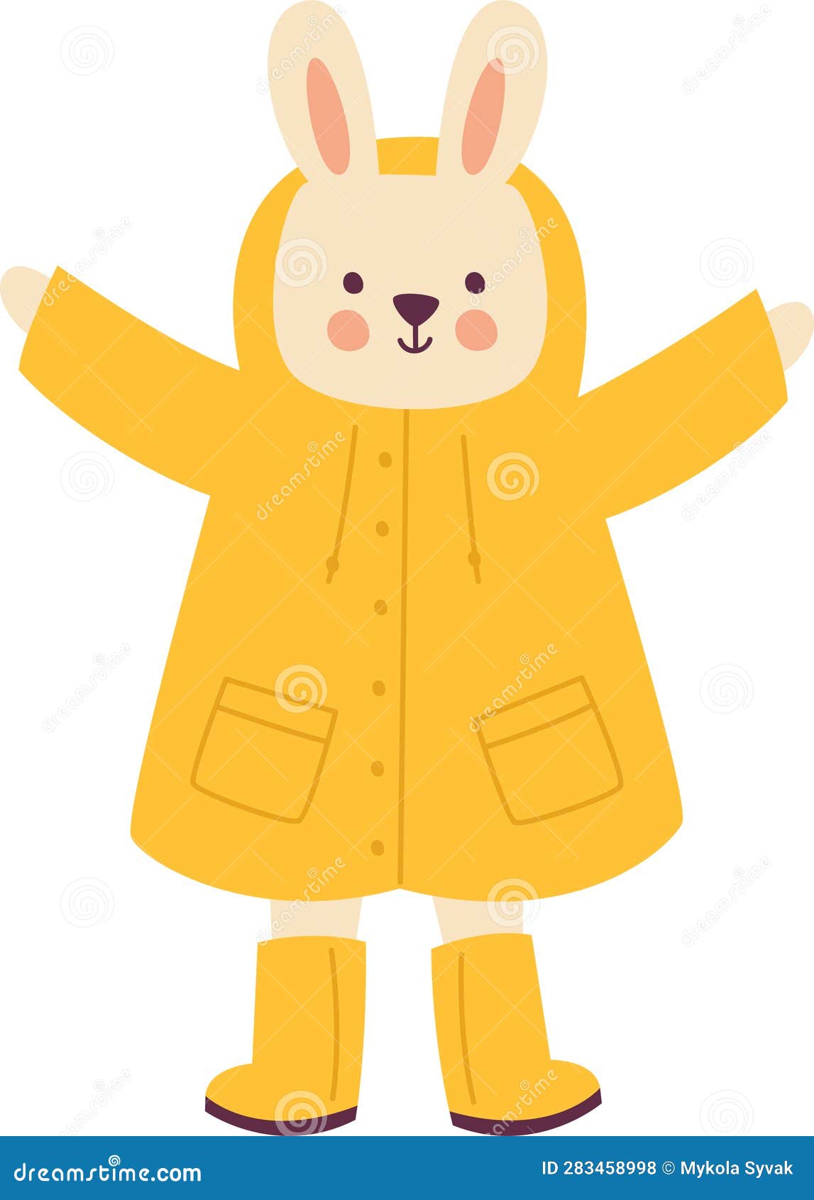 Rabbit Wearing Raincoat stock vector. Illustration of raincoat - 283458998