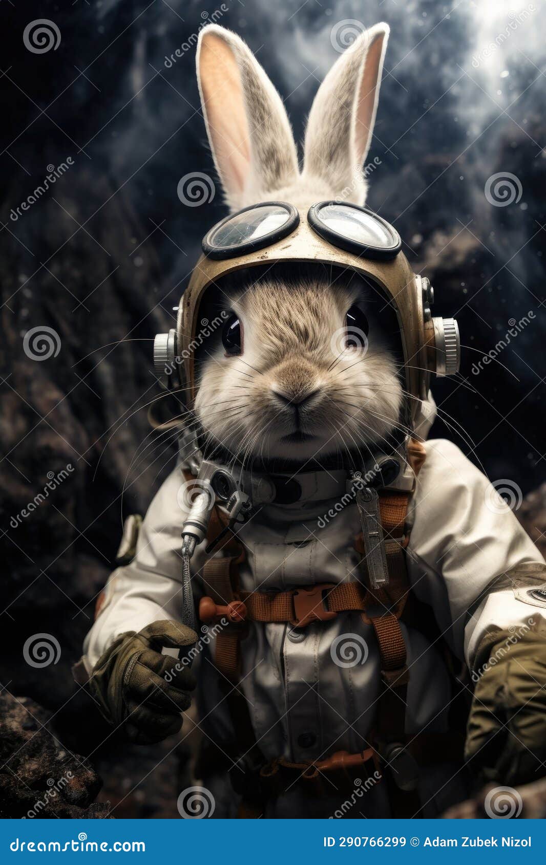 A Rabbit Wearing a Space Suit Stock Illustration - Illustration of ...