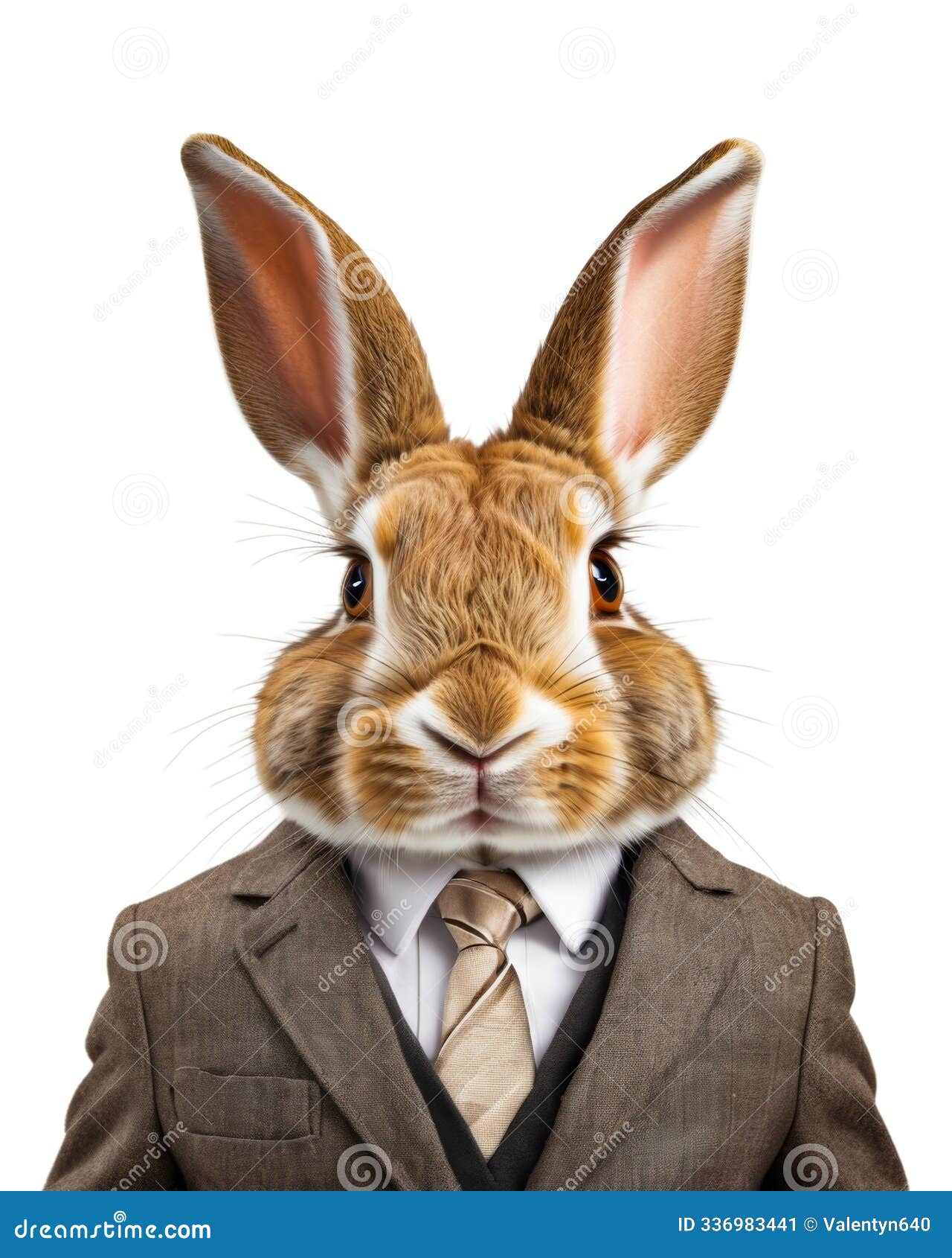 A Rabbit Wearing a Suit and Tie Stock Image - Image of wear, headshot ...