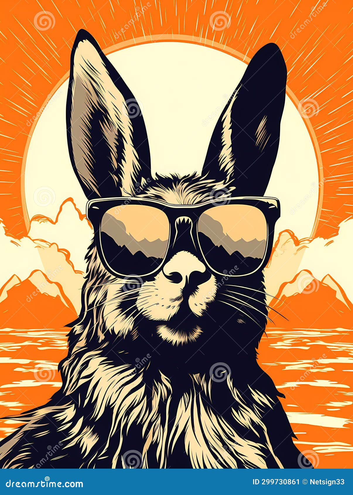 A Rabbit Wearing Sunglasses, Cool Bunny with Sunglasses on Colorful ...