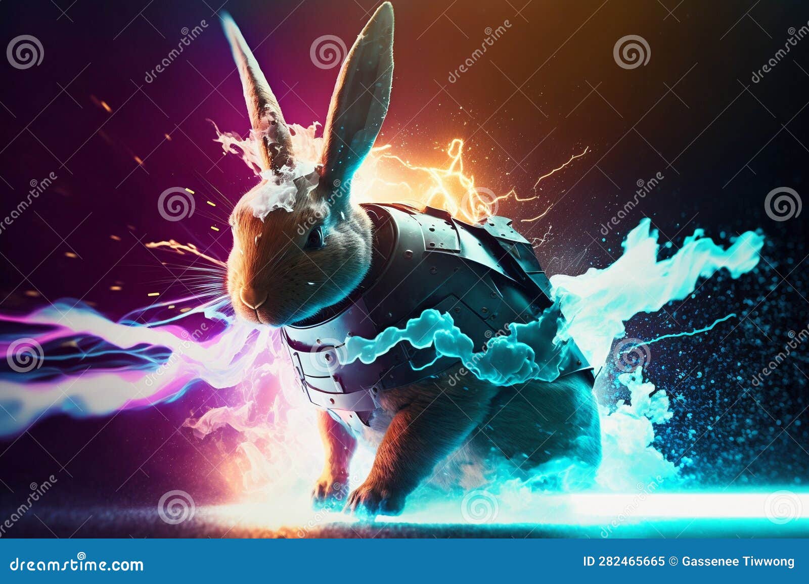 A Rabbit Wearing a VR Suit that Floats Even in Abstract. Generative AI ...