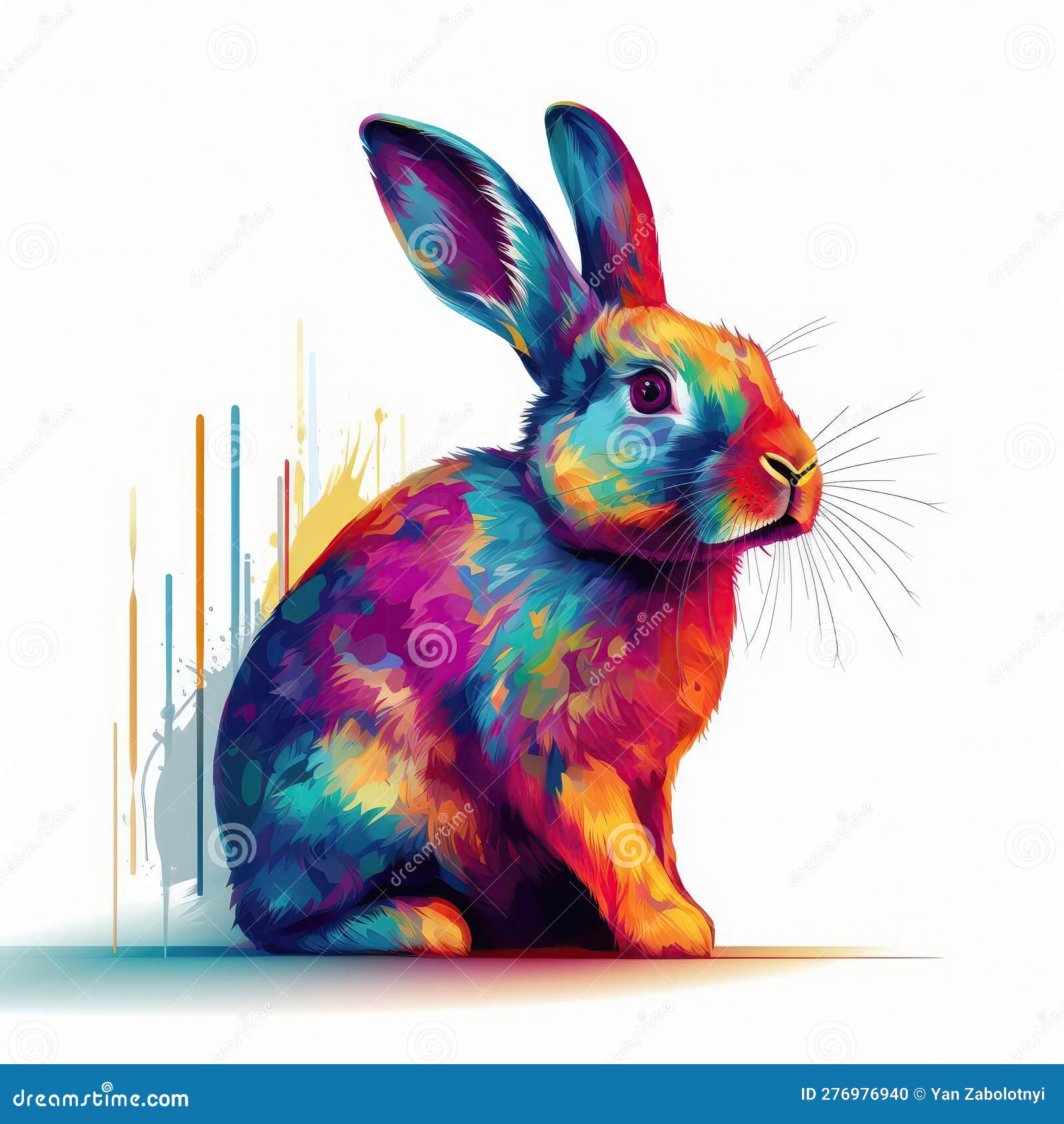 Rabbit on White Background Logo Digital Art. Generative AI Stock ...