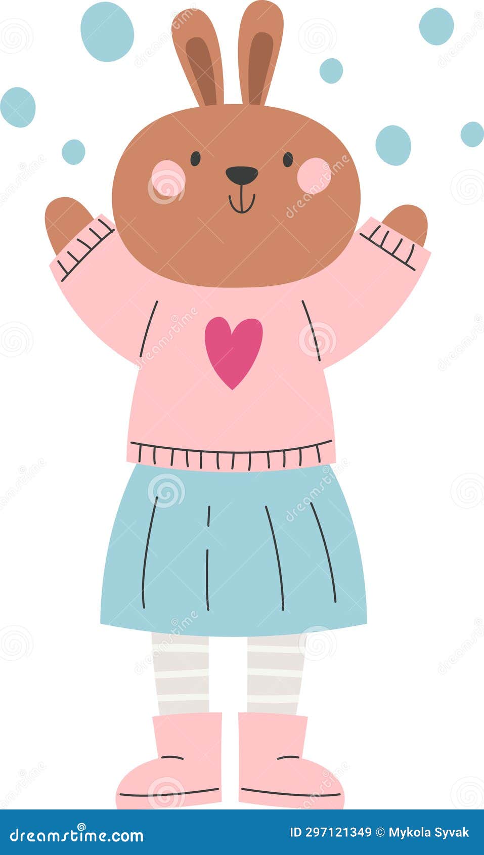 Rabbit in Winter Clothes stock illustration. Illustration of event ...