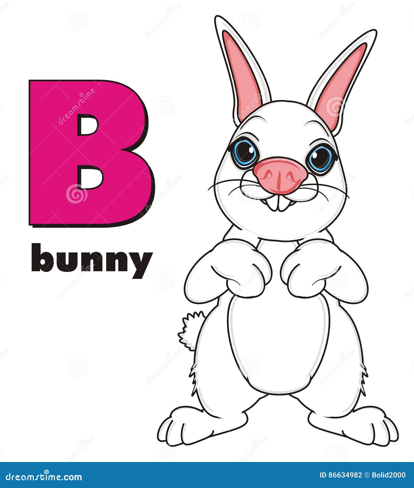 Rabbit with word and sign stock illustration. Illustration of sign ...