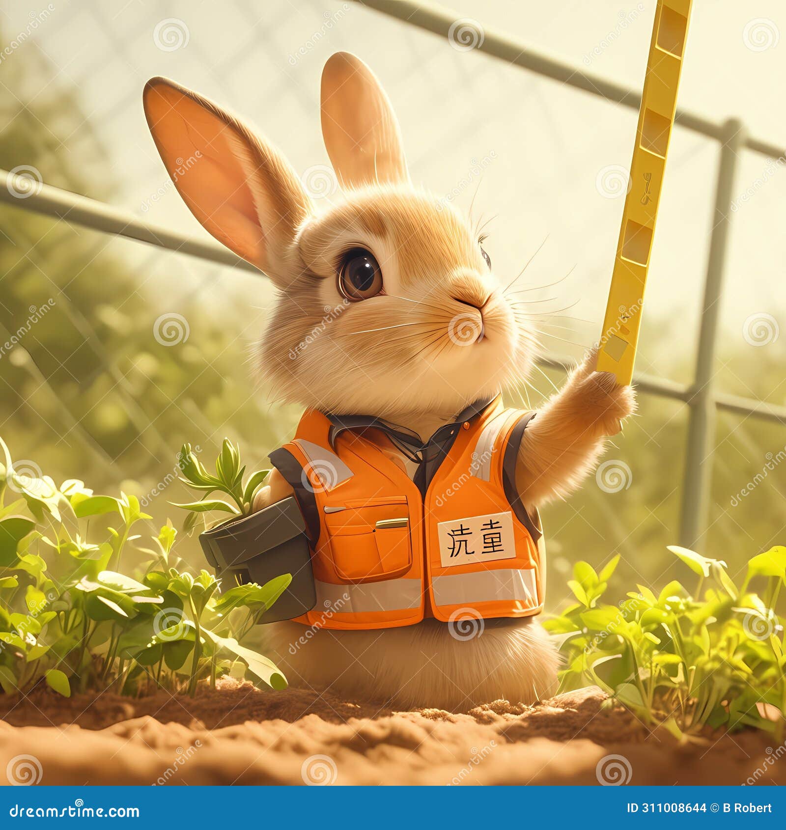 Endearing Fox In Construction Gear Royalty-Free Illustration ...