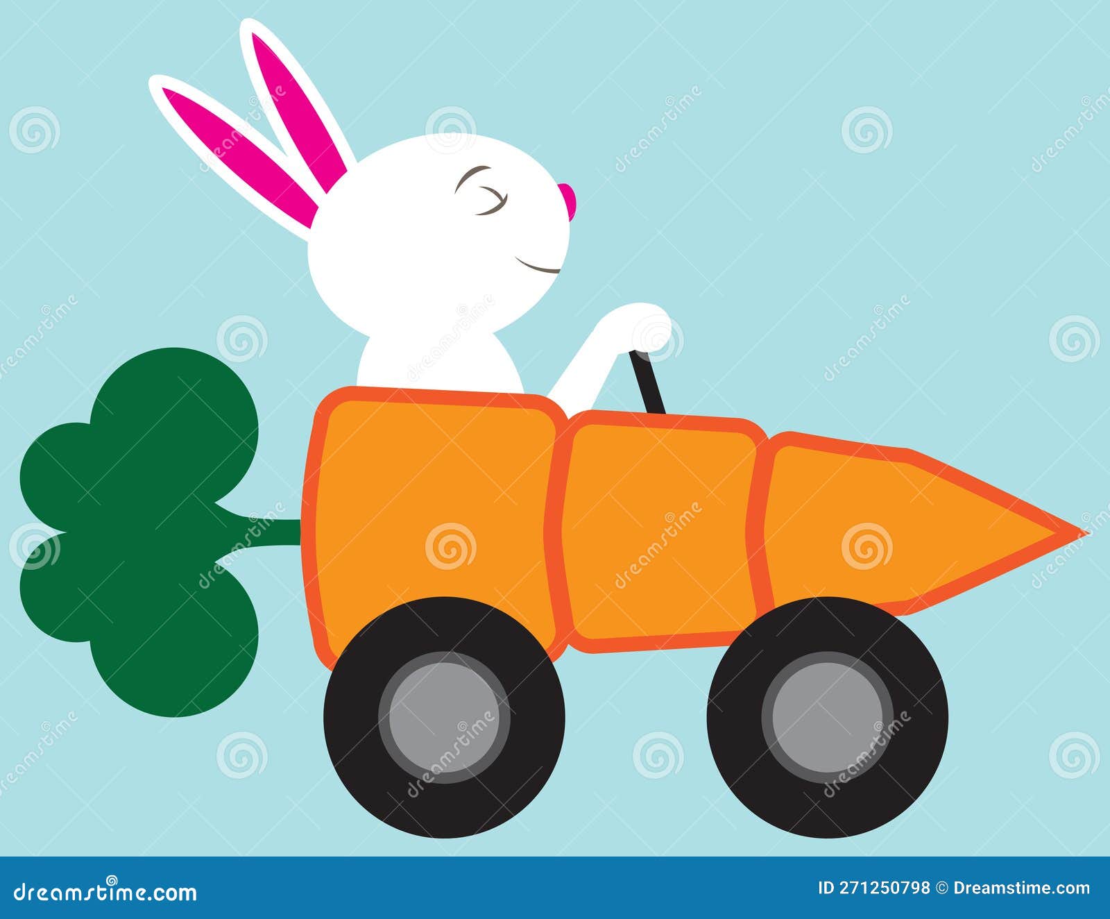 Rabbitmobile stock vector. Illustration of cottontail - 271250798