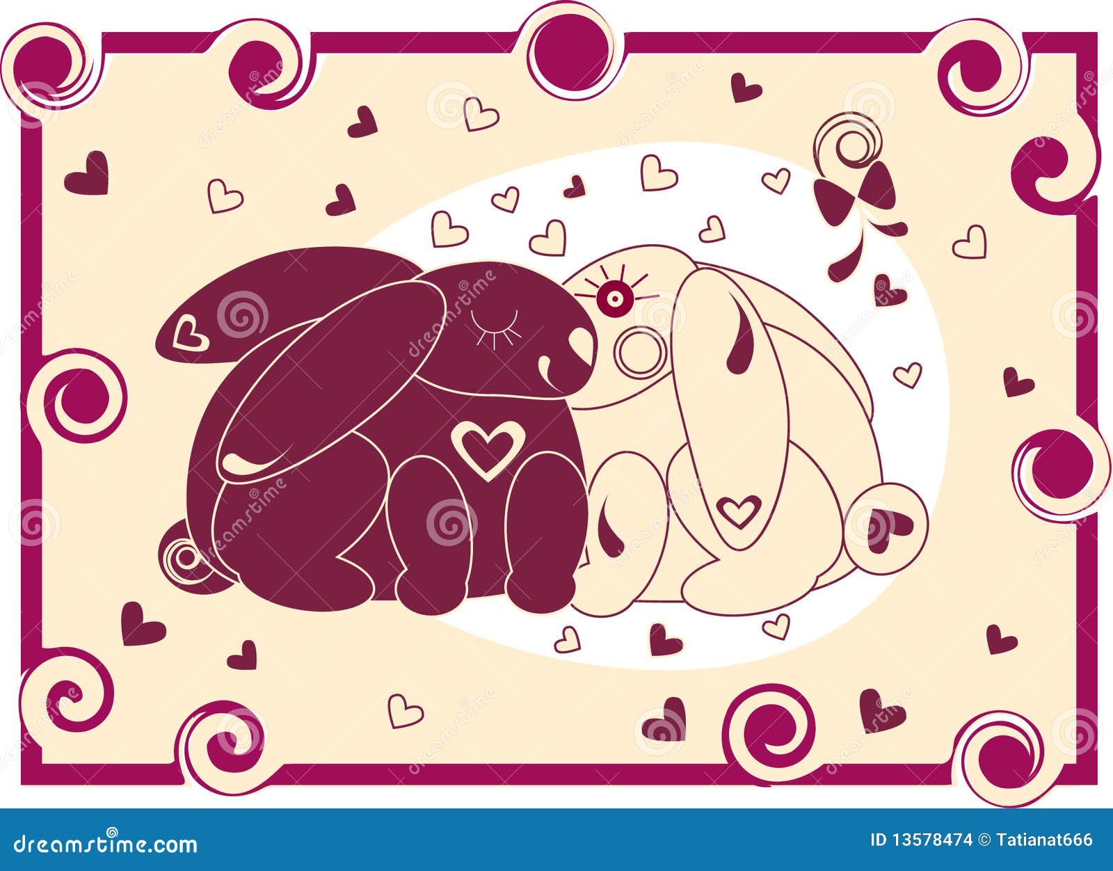 Rabbits stock vector. Illustration of present, holiday - 13578474