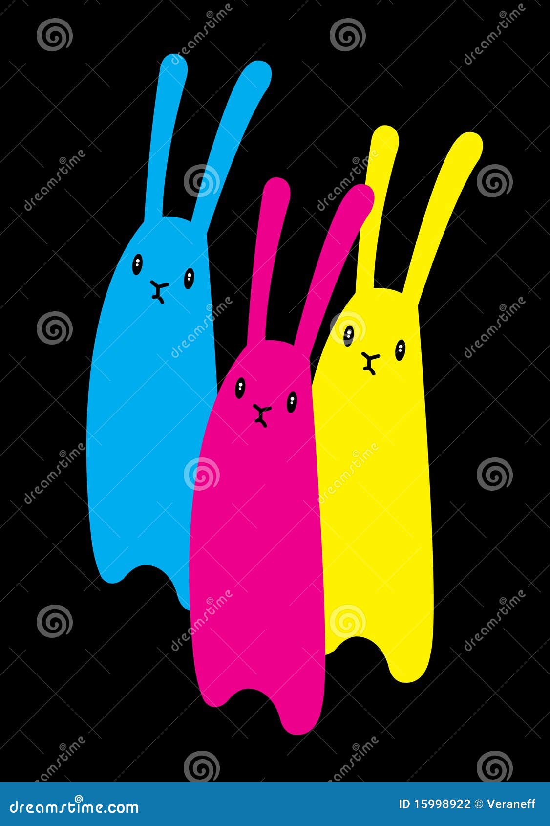 Rabbits CMYK stock vector. Illustration of rabbit, cartoon - 15998922
