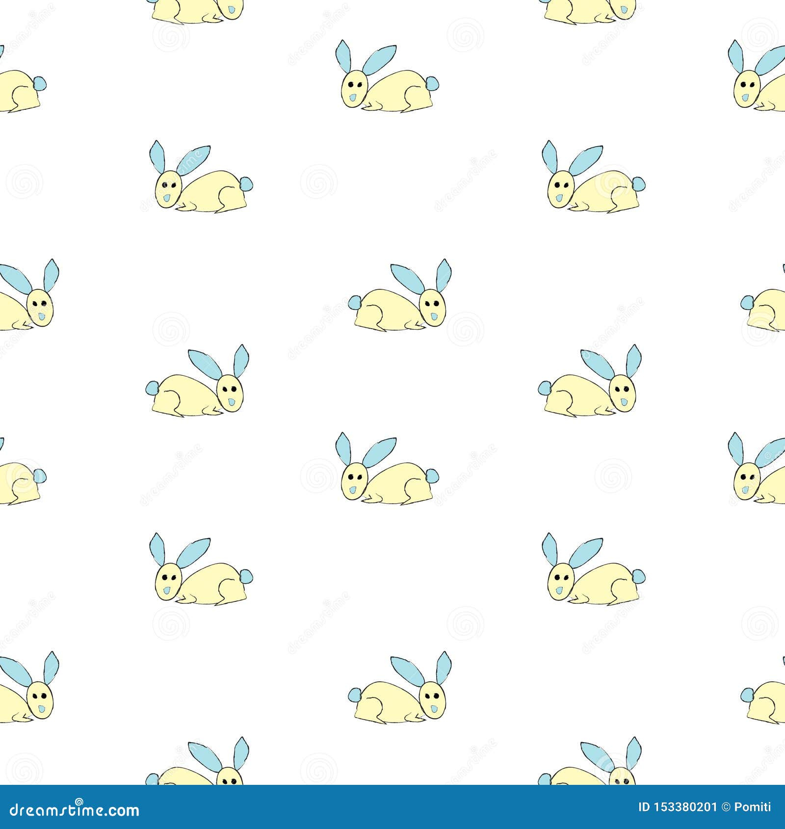 Rabbits Drawing with Ink on White Background Stock Vector ...