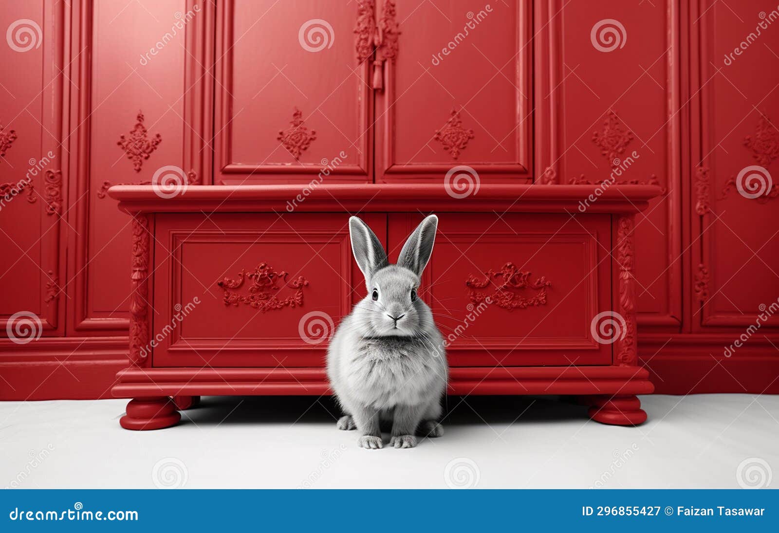 Rabbits Front Hutch -Generative Ai Stock Illustration - Illustration of ...