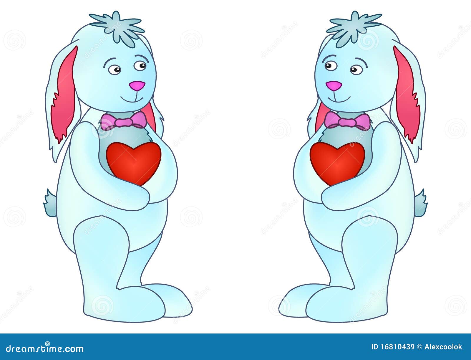 Rabbits with hearts stock vector. Illustration of cheerful - 16810439