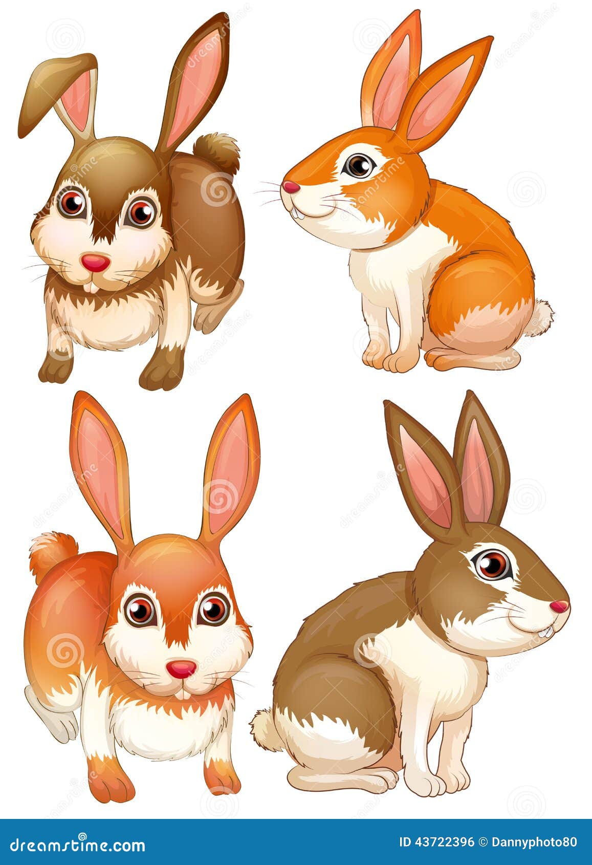 Rabbits stock vector. Illustration of cartoon, teeth - 43722396