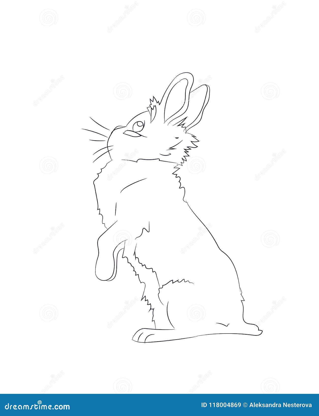 Rabbits with lines, vector stock vector. Illustration of cute - 118004869