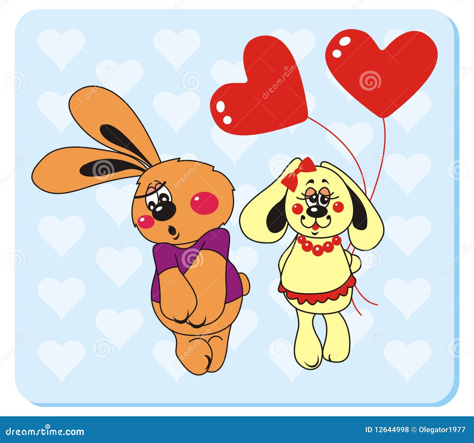 Rabbits in love stock vector. Illustration of drawing - 12644998