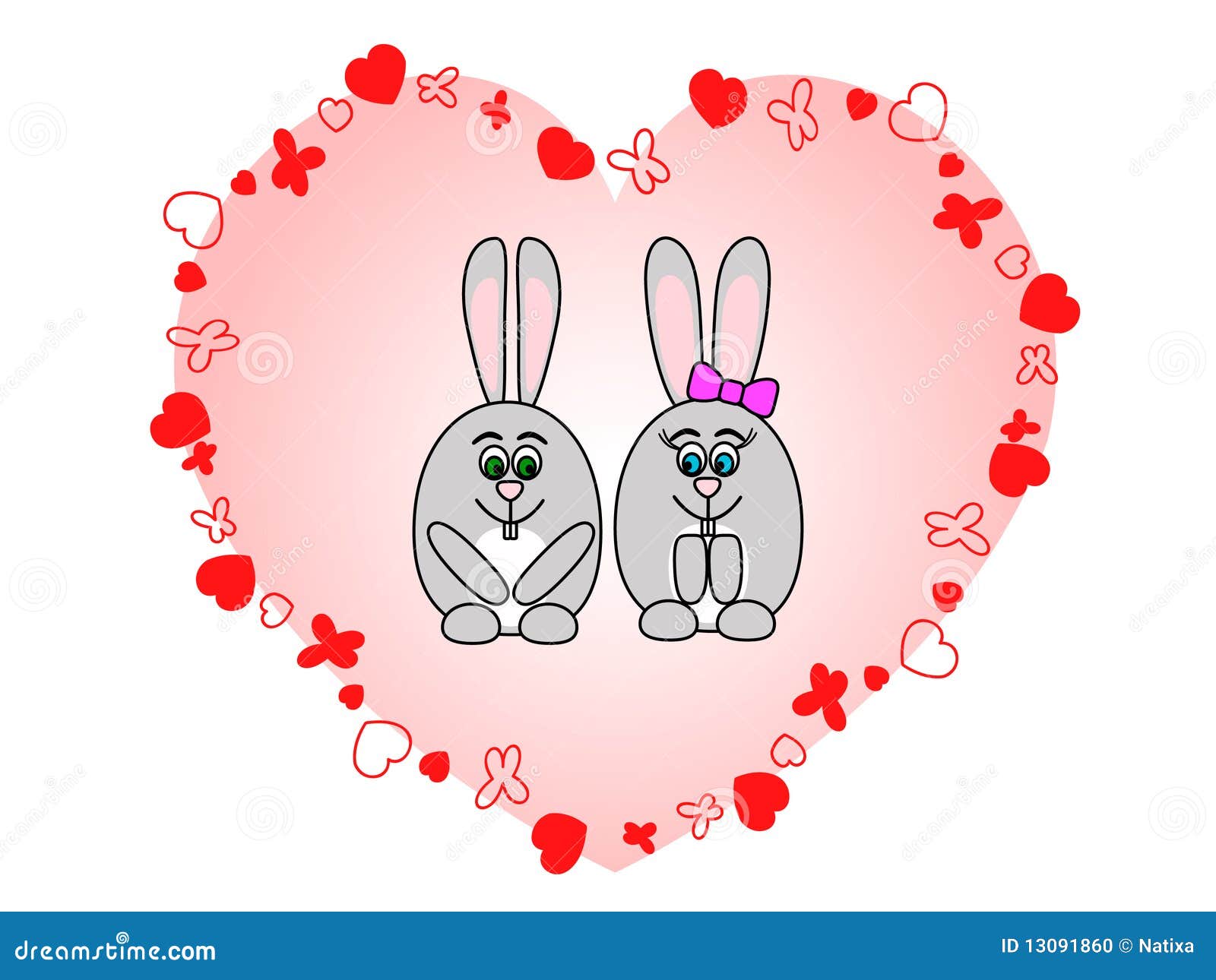 Rabbits in love stock vector. Illustration of celebration - 13091860