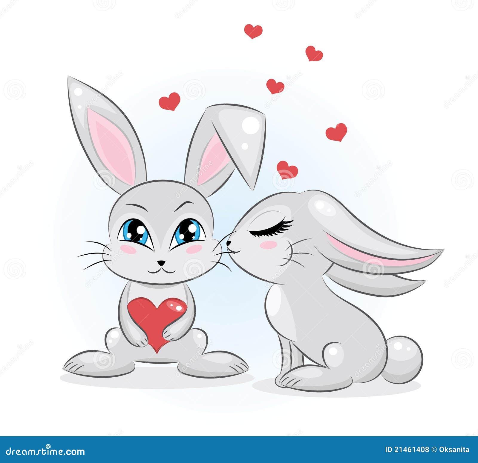 Rabbits in love. stock vector. Illustration of couple - 21461408