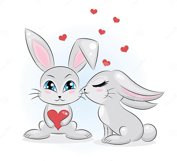 Rabbits in love. stock vector. Illustration of couple - 21461408