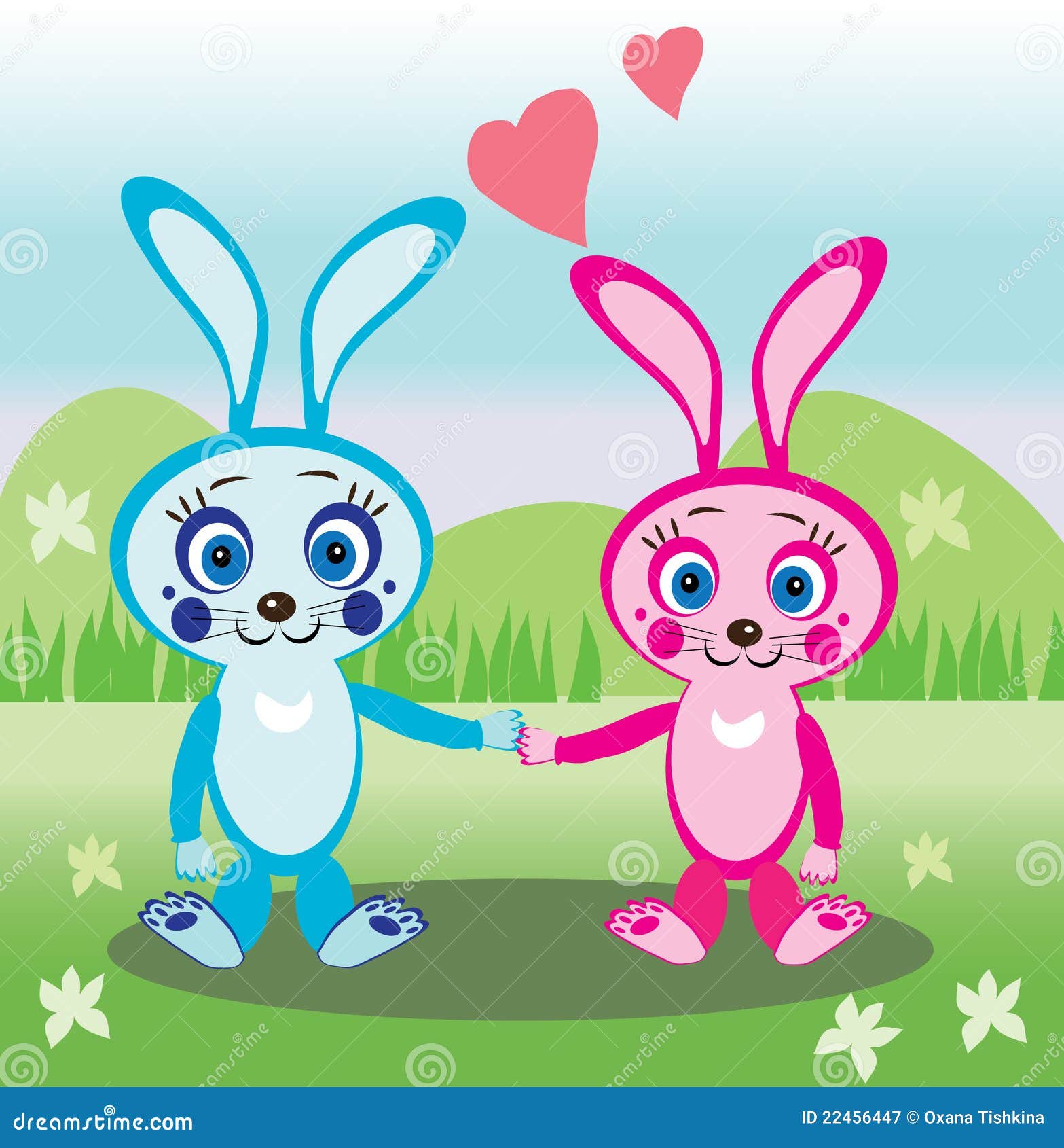 Rabbits love stock illustration. Illustration of date - 22456447
