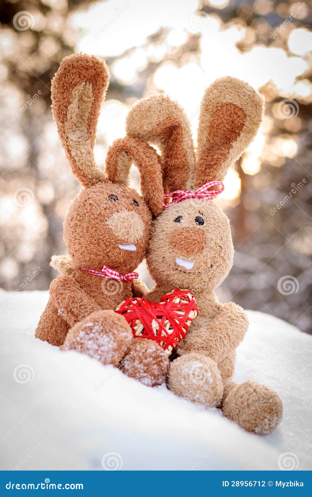Rabbits in Love with a Heart Stock Photo - Image of stuffedtoy, objects ...