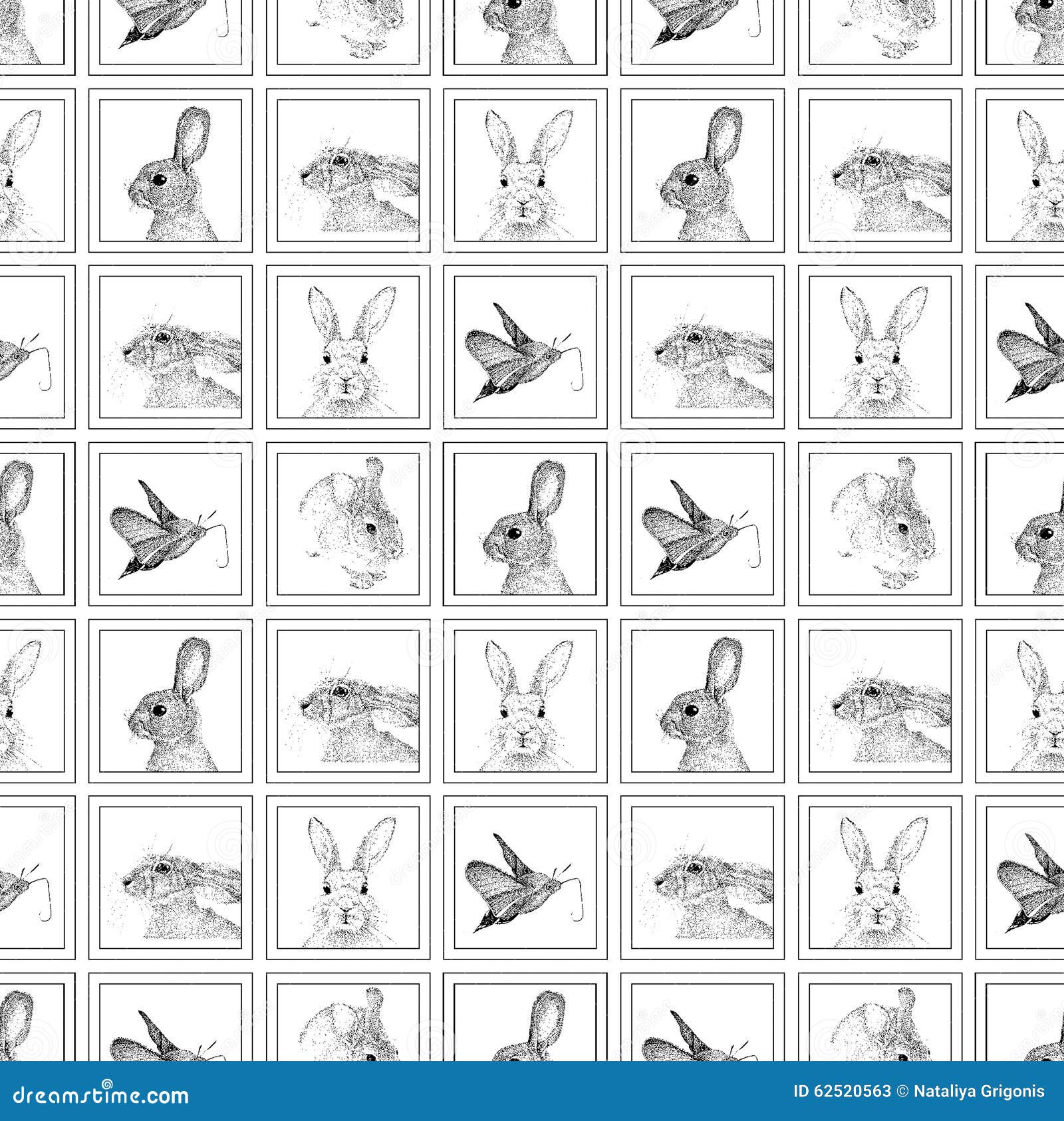 Rabbits pattern stock illustration. Illustration of element - 62520563