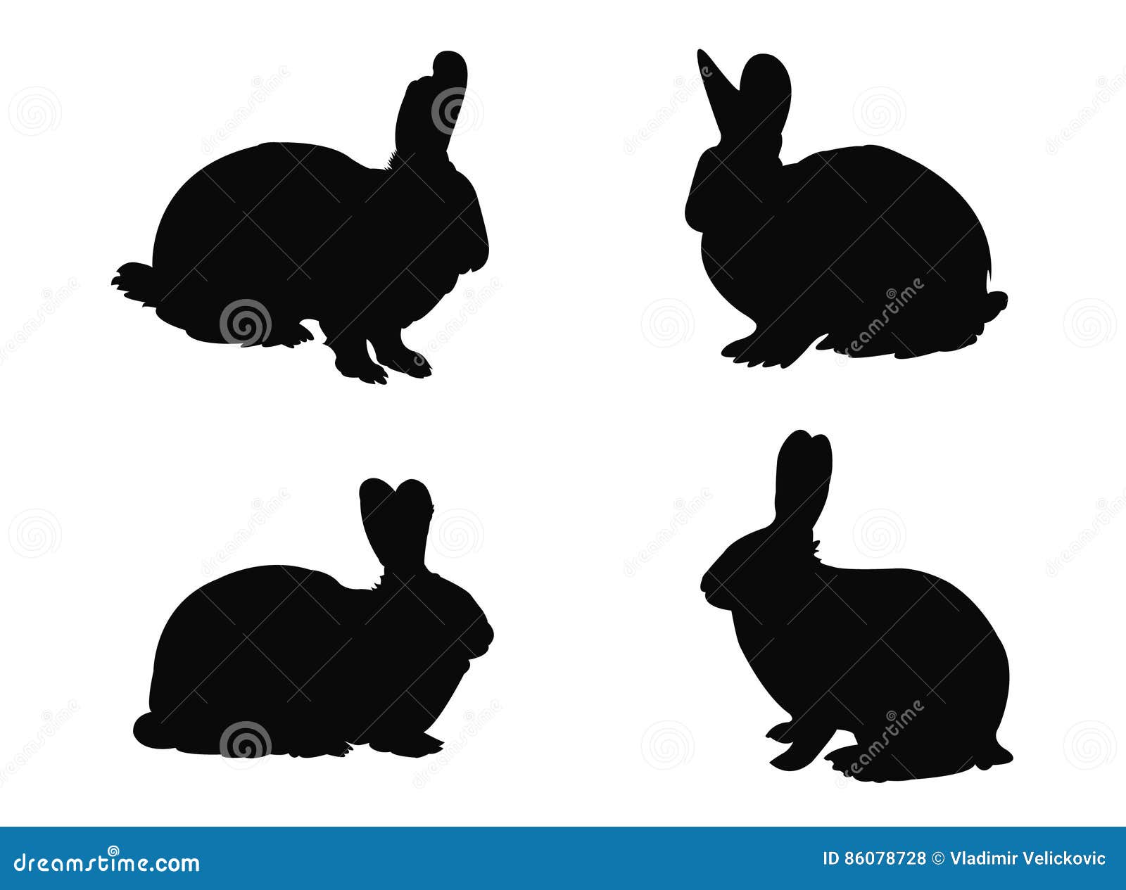 Rabbits Silhouette Vector Illustration | CartoonDealer.com #88284252
