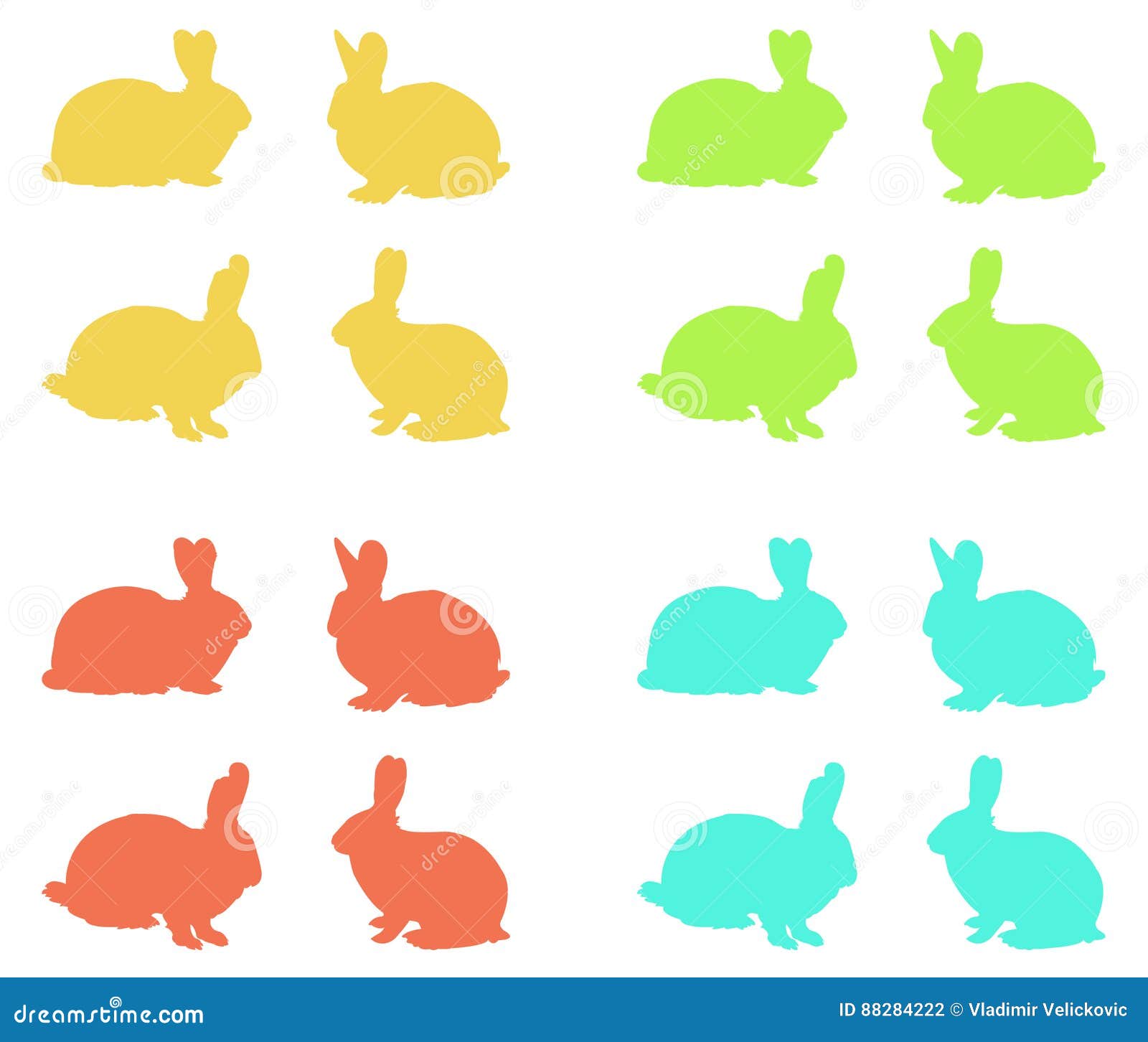 Rabbits silhouette stock vector. Illustration of rabbit - 88284222