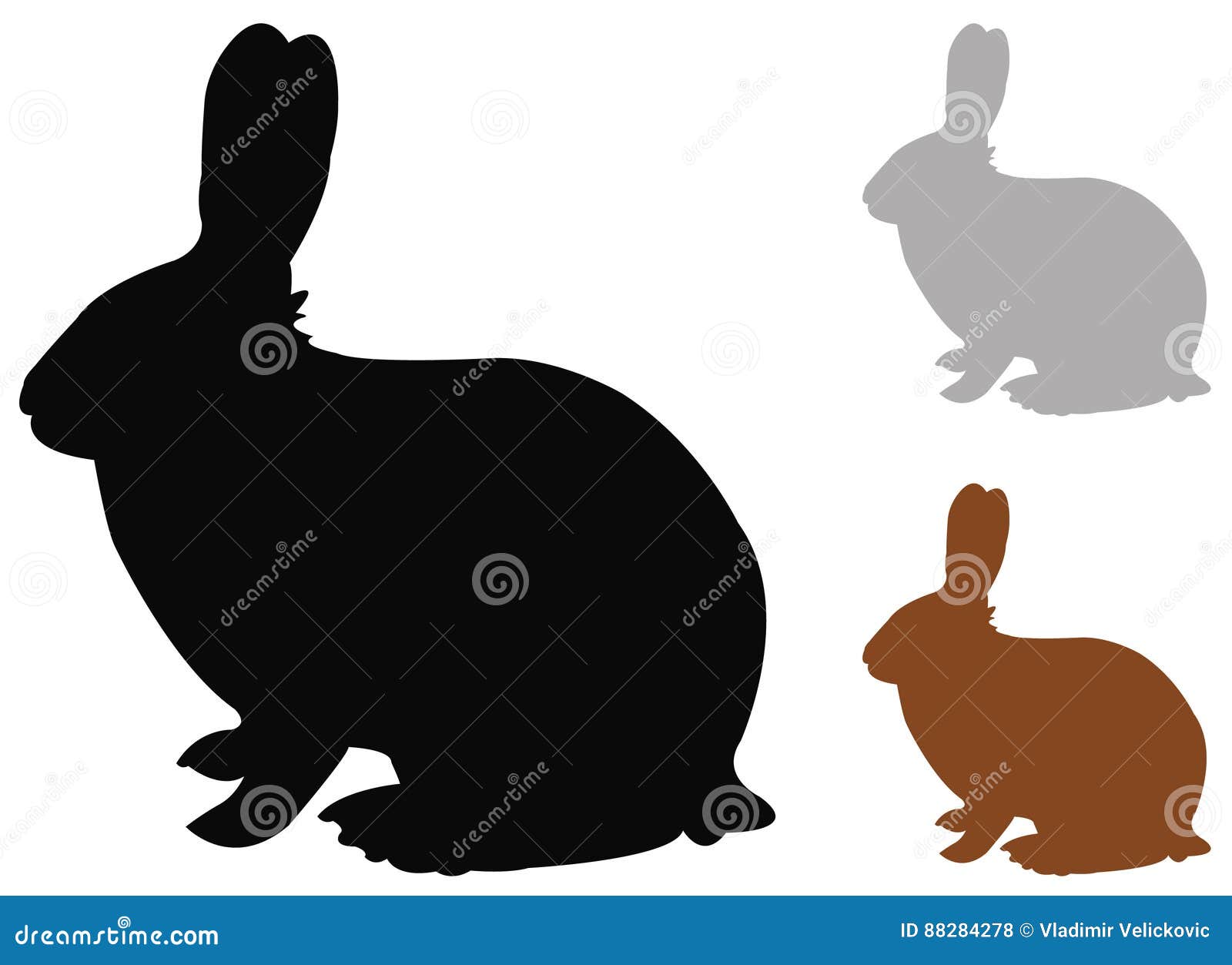 Rabbits silhouette stock vector. Illustration of livestock - 88284278
