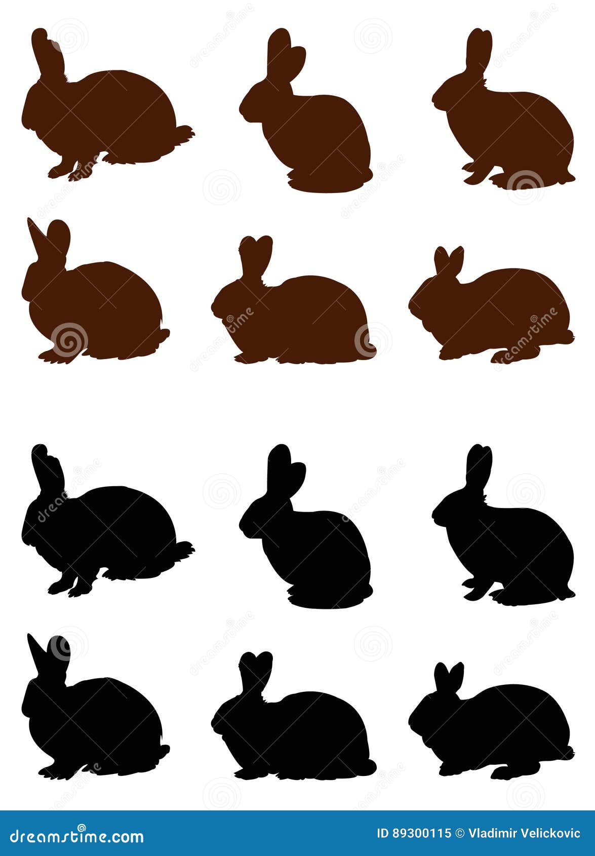 Rabbits silhouette stock vector. Illustration of holidays - 89300115