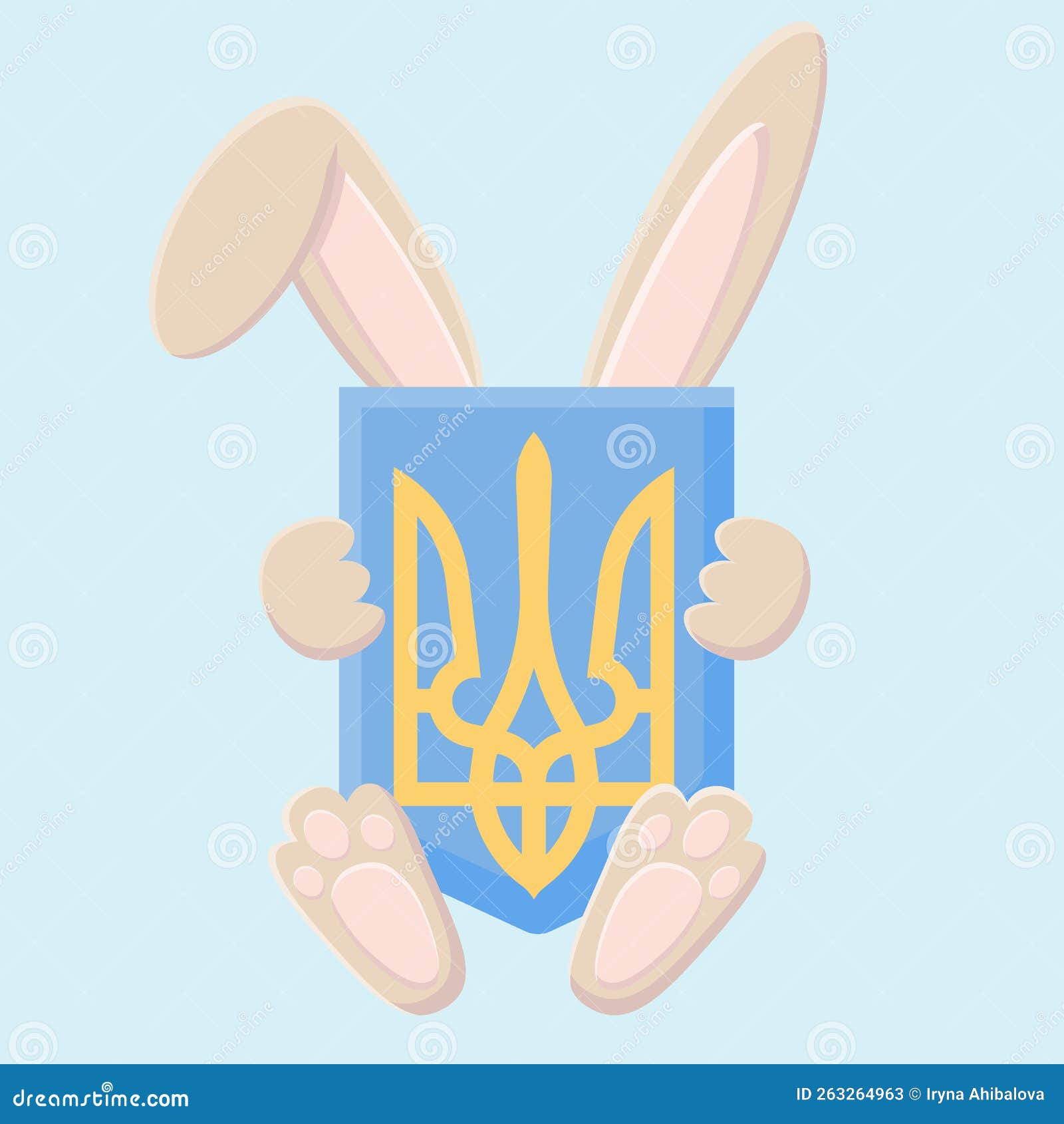 Cute Cartoon Rabbit from Ukraine Stock Vector - Illustration of bunny ...