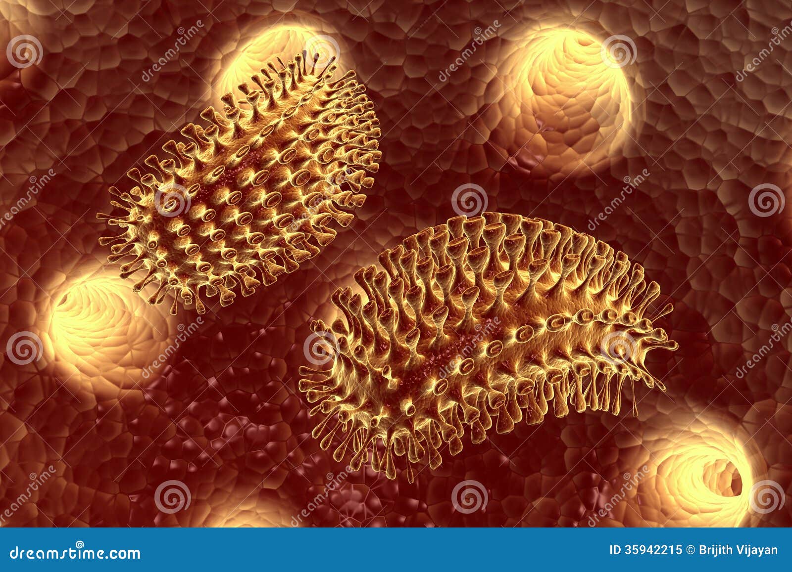 Rabies Virus in Colour Background Stock Illustration - Illustration of ...