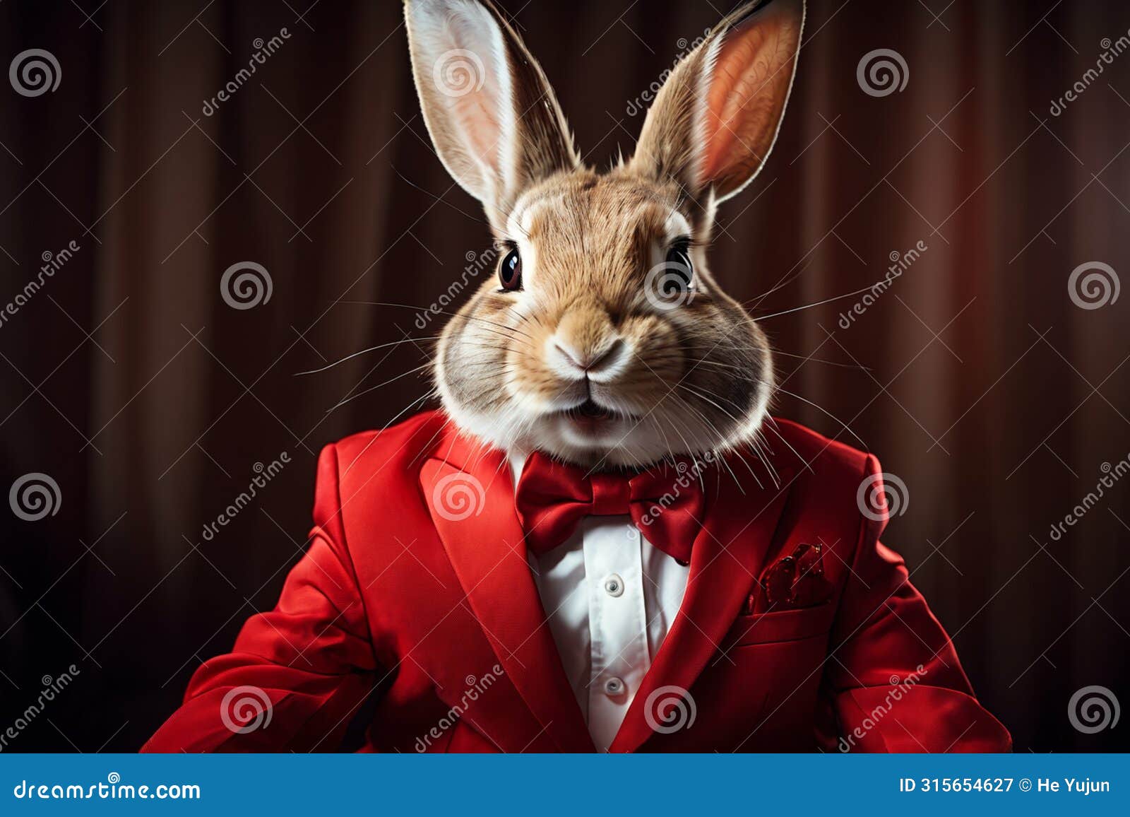 Rabbbit in red suit stock illustration. Illustration of rabit - 315654627