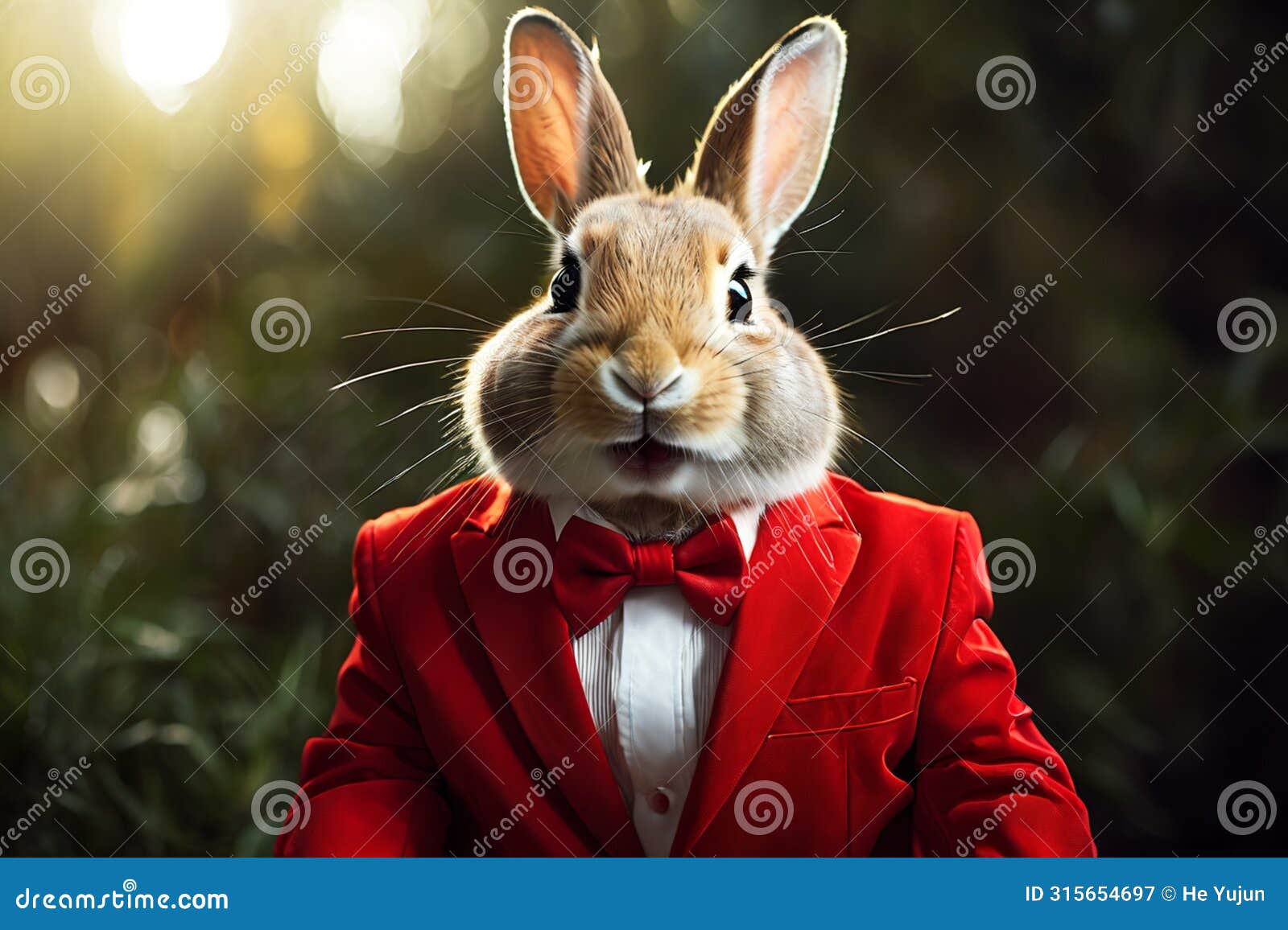 Rabbbit in red suit stock illustration. Illustration of rabit - 315654697