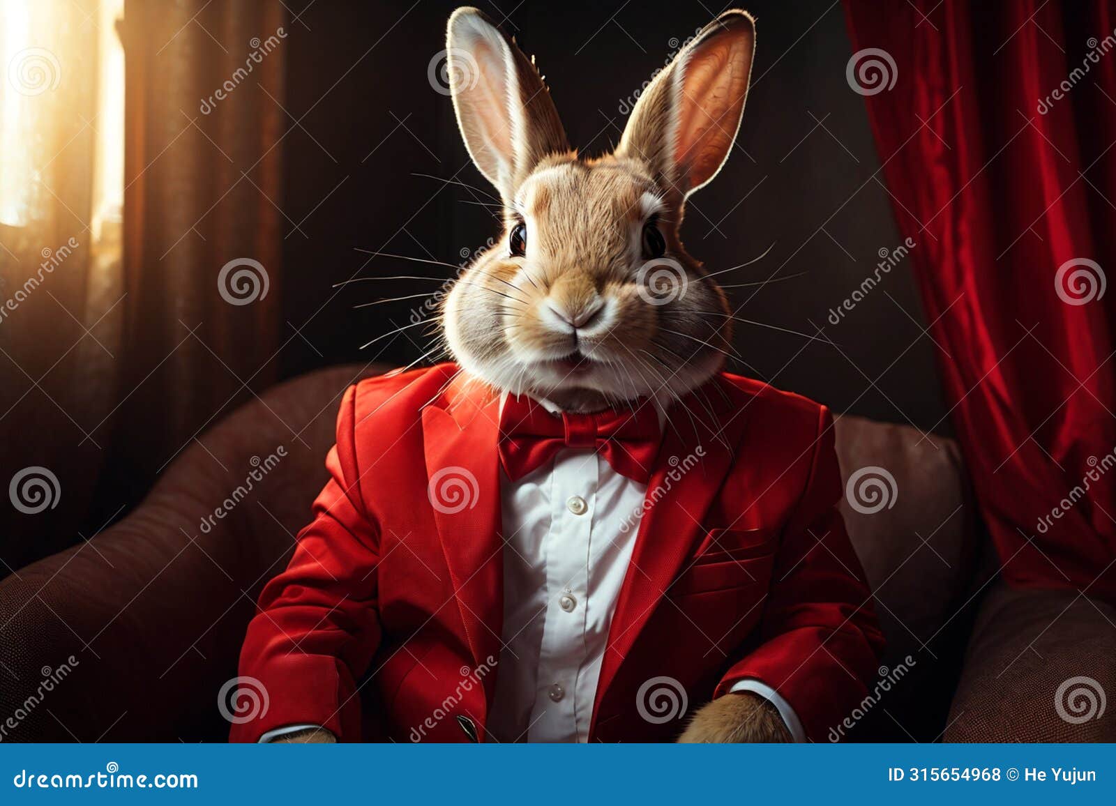 Rabit In Red Suit Stock Photo | CartoonDealer.com #315655284