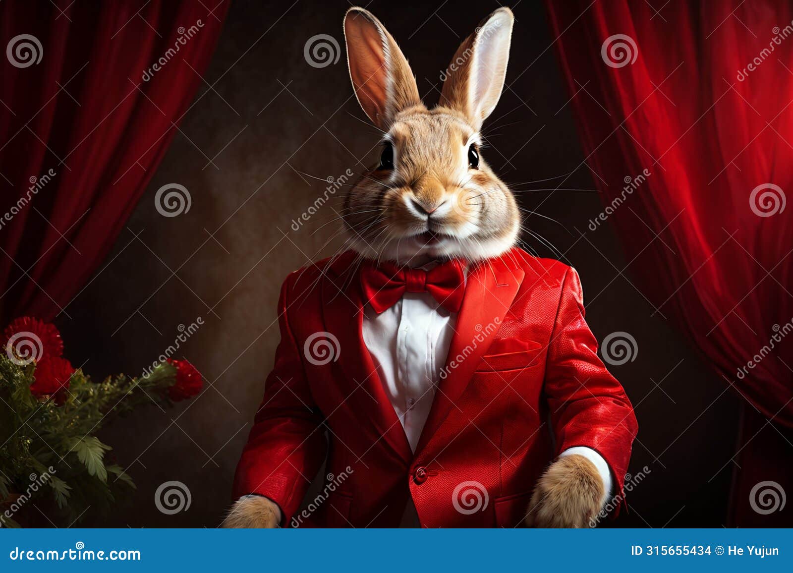 Rabit In Red Suit Royalty-Free Stock Photography | CartoonDealer.com ...