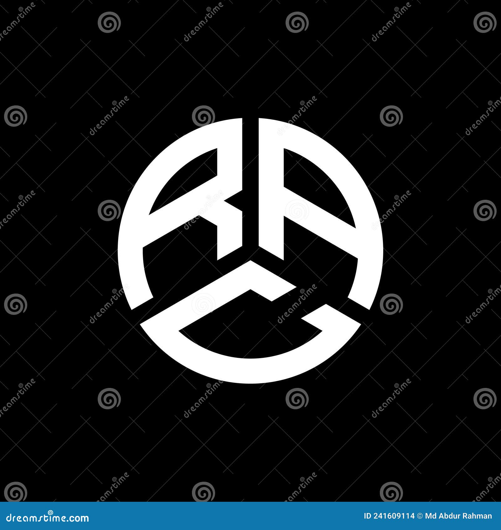 RAC Letter Logo Design On Black Background. RAC Creative Initials ...