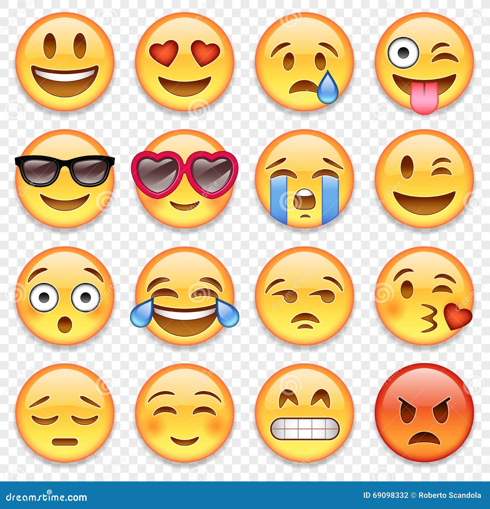 Raccolta Degli Emoticon Di Vettore Illustrazione Vettoriale ...