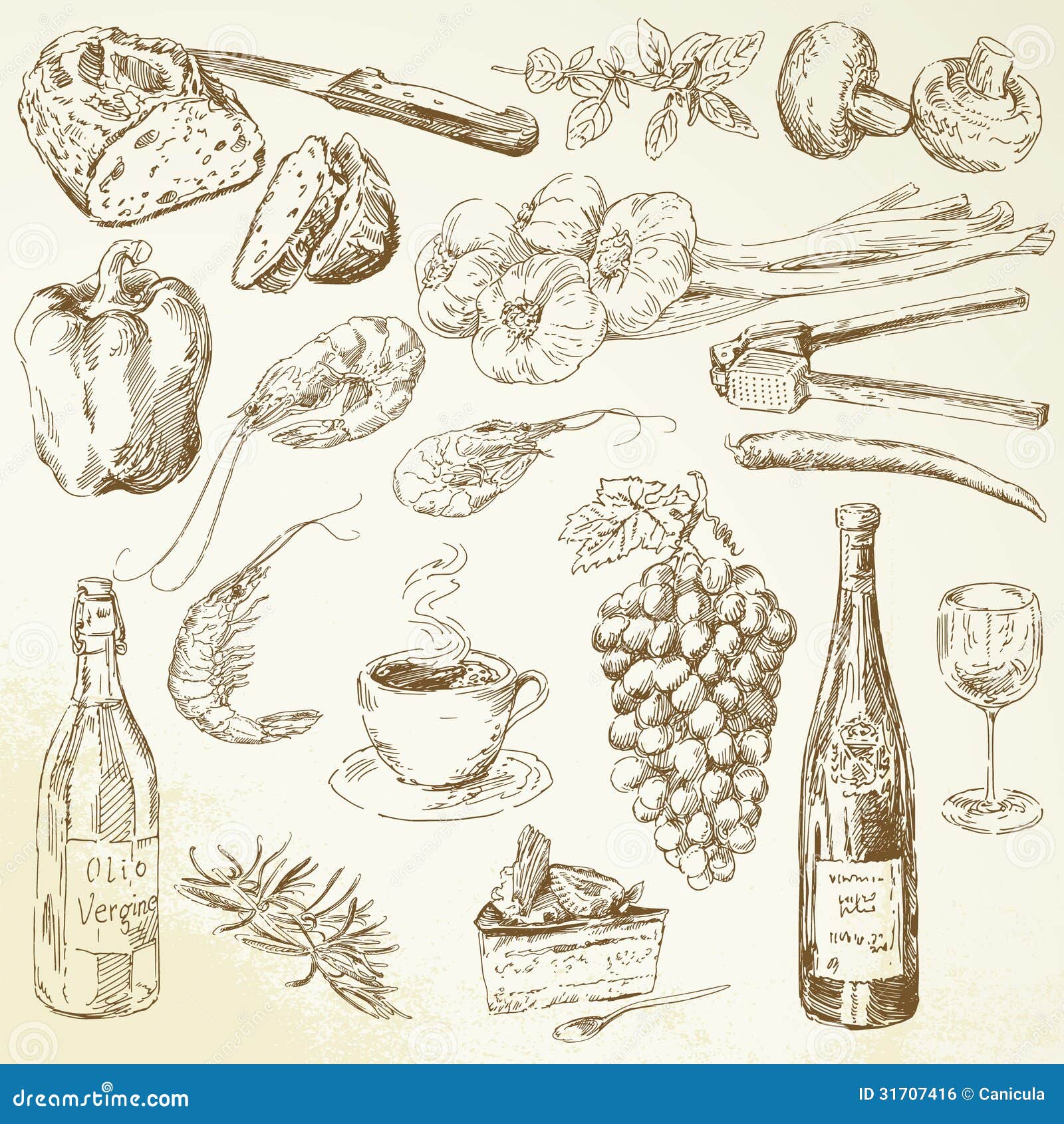 Raccolta Dell'alimento - Disegno Illustrazione Vettoriale ...