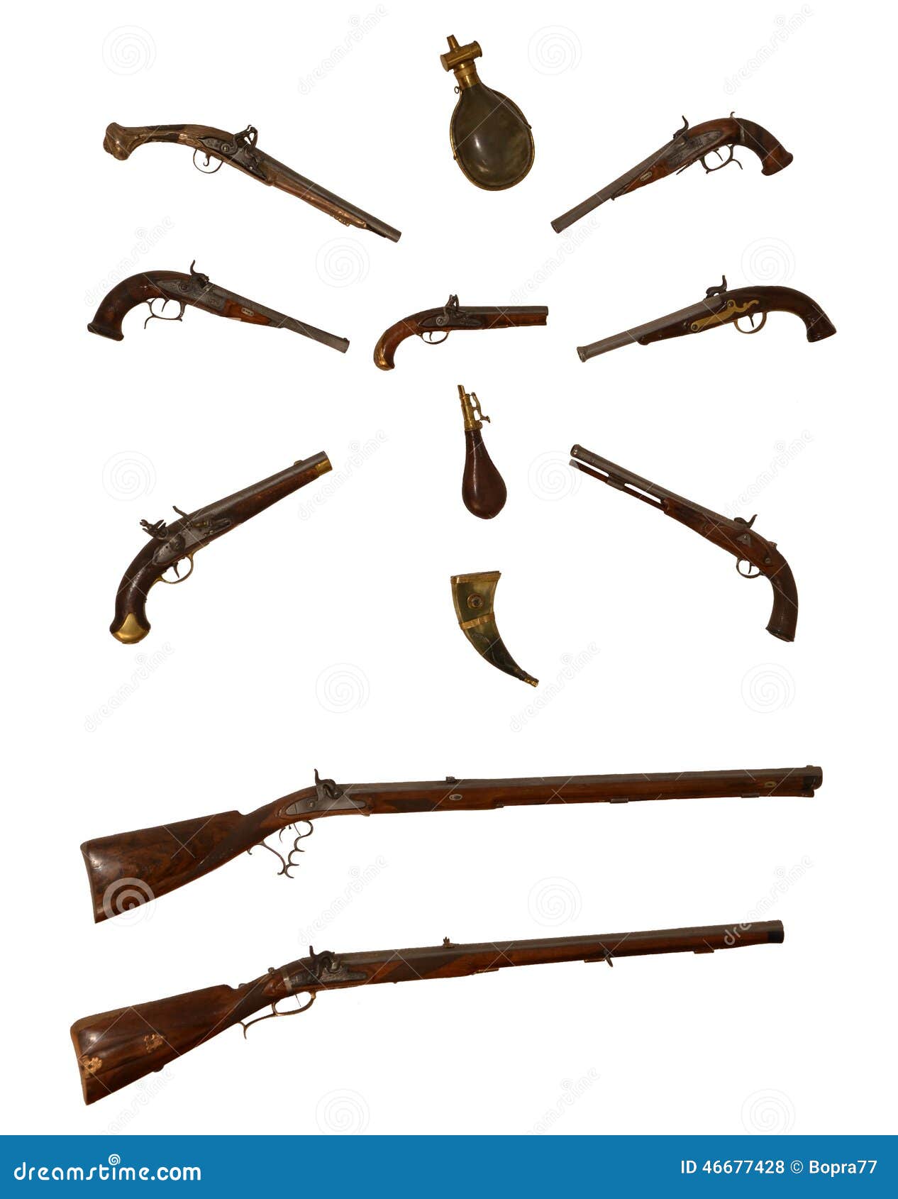 Raccolta Delle Armi Da Fuoco Antiche Fotografia Stock - Immagine di ...