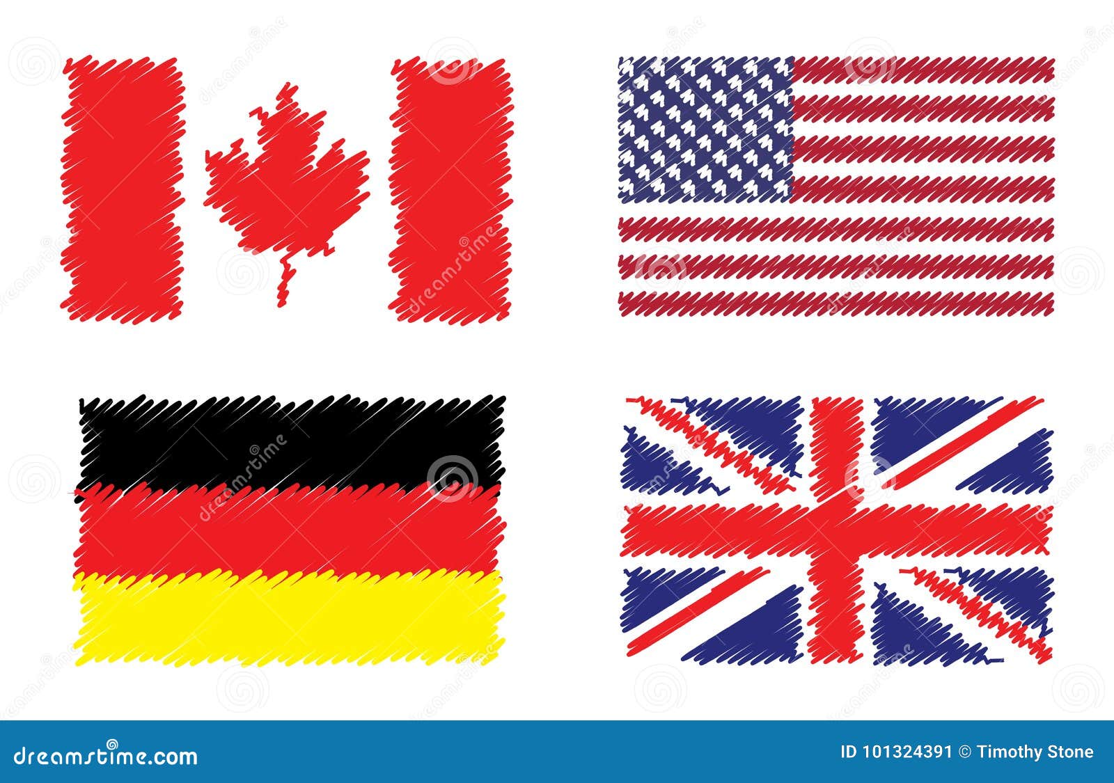 Raccolta Delle Bandiere Stilizzate Delle Bandiere Illustrazione ...