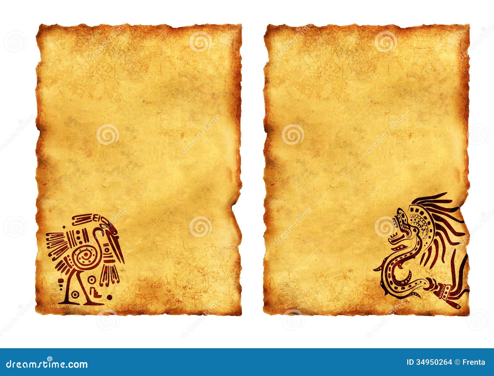 Raccolta Delle Pergamene Antiche Illustrazione di Stock - Illustrazione ...