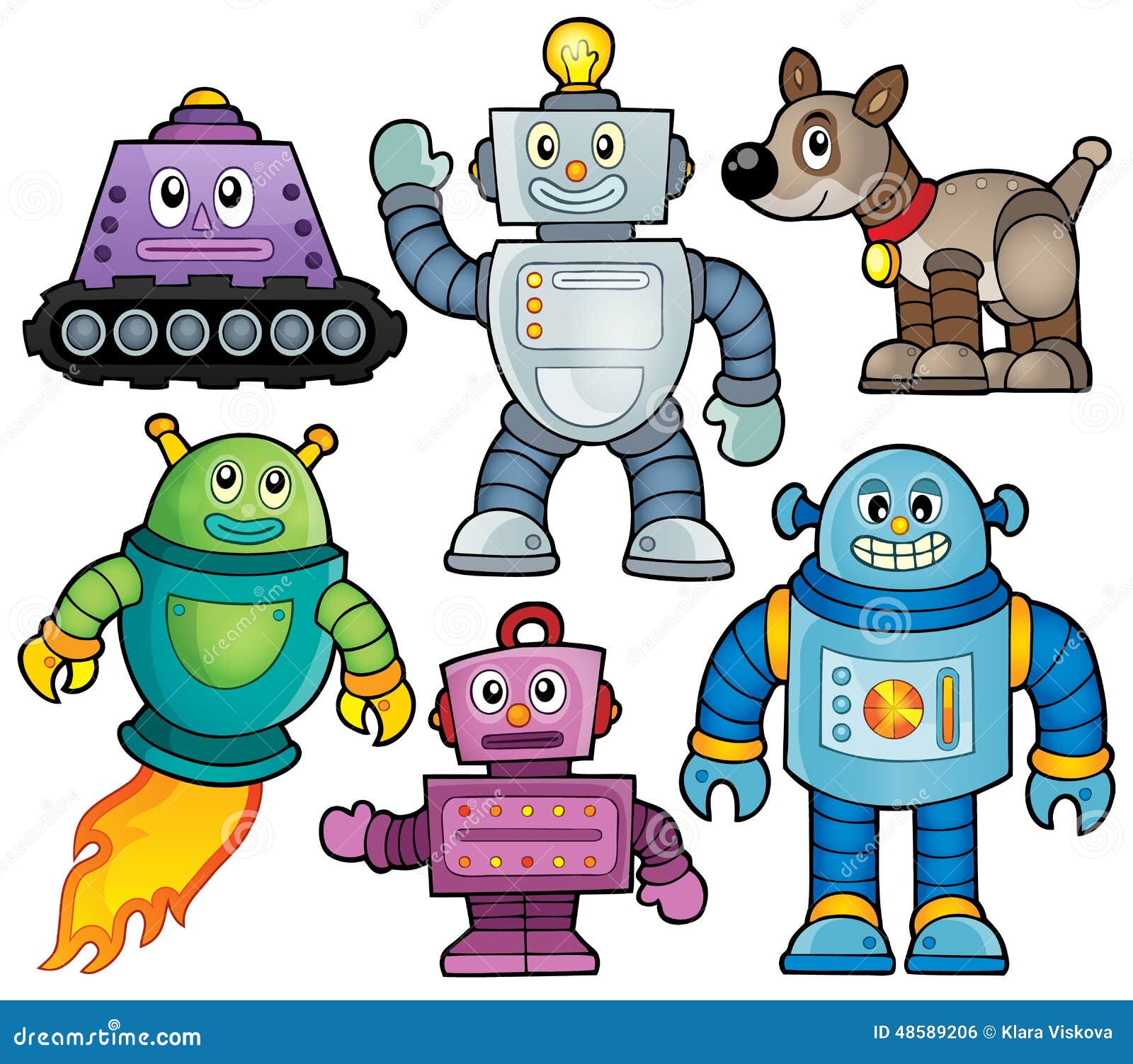 Raccolta 1 Di Tema Del Robot Illustrazione Vettoriale - Illustrazione ...