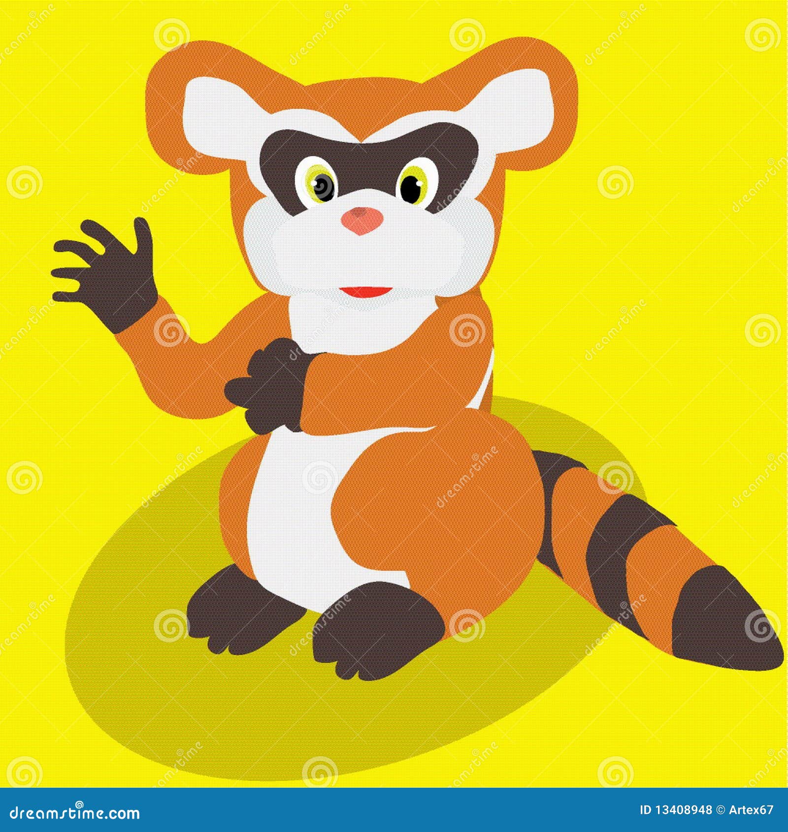 Raccoon Mood 4 Cartoon Icons Composition Vector Illustration ...