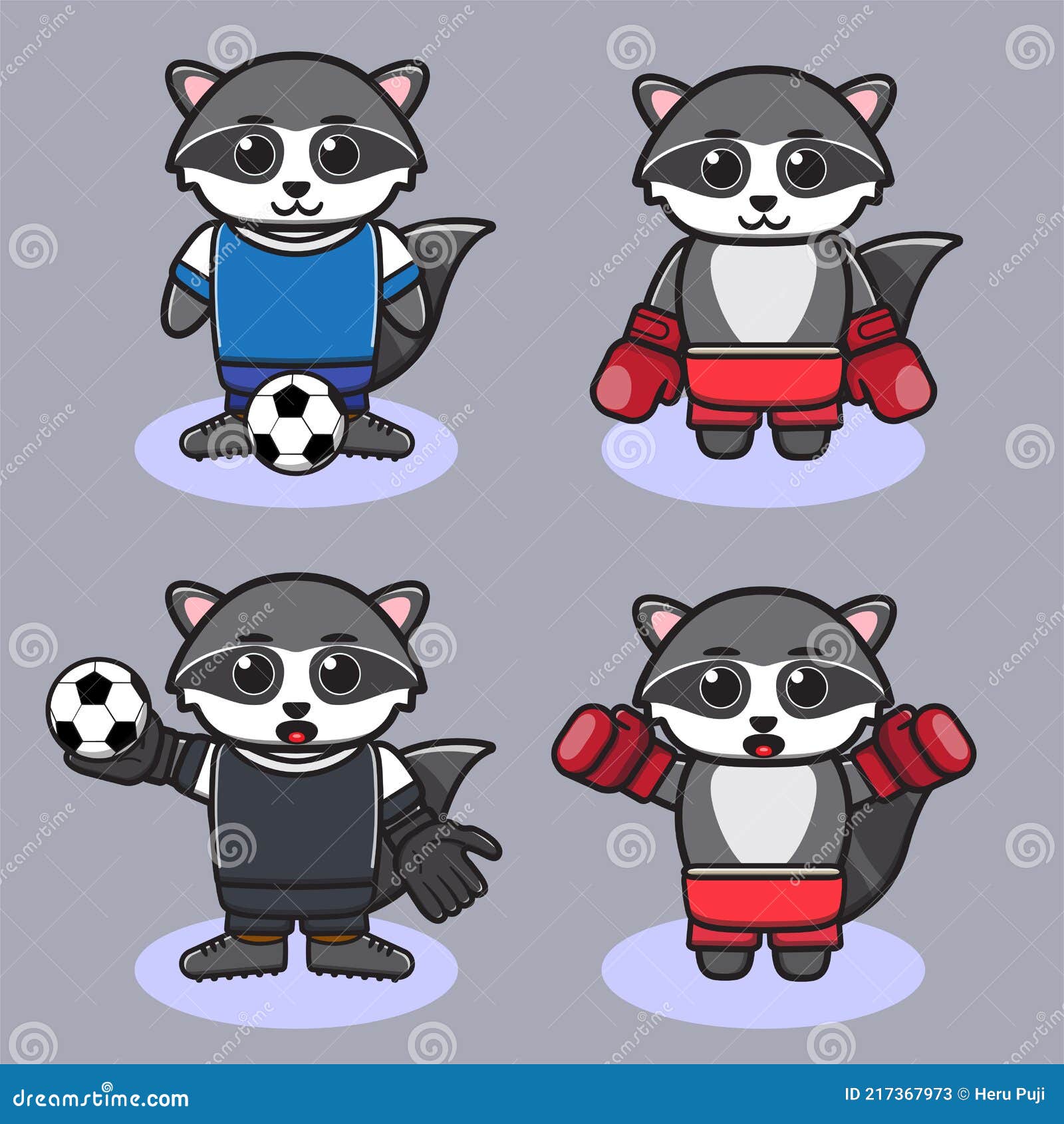Raccoon Baseball set stock vector. Illustration of expression - 217367973