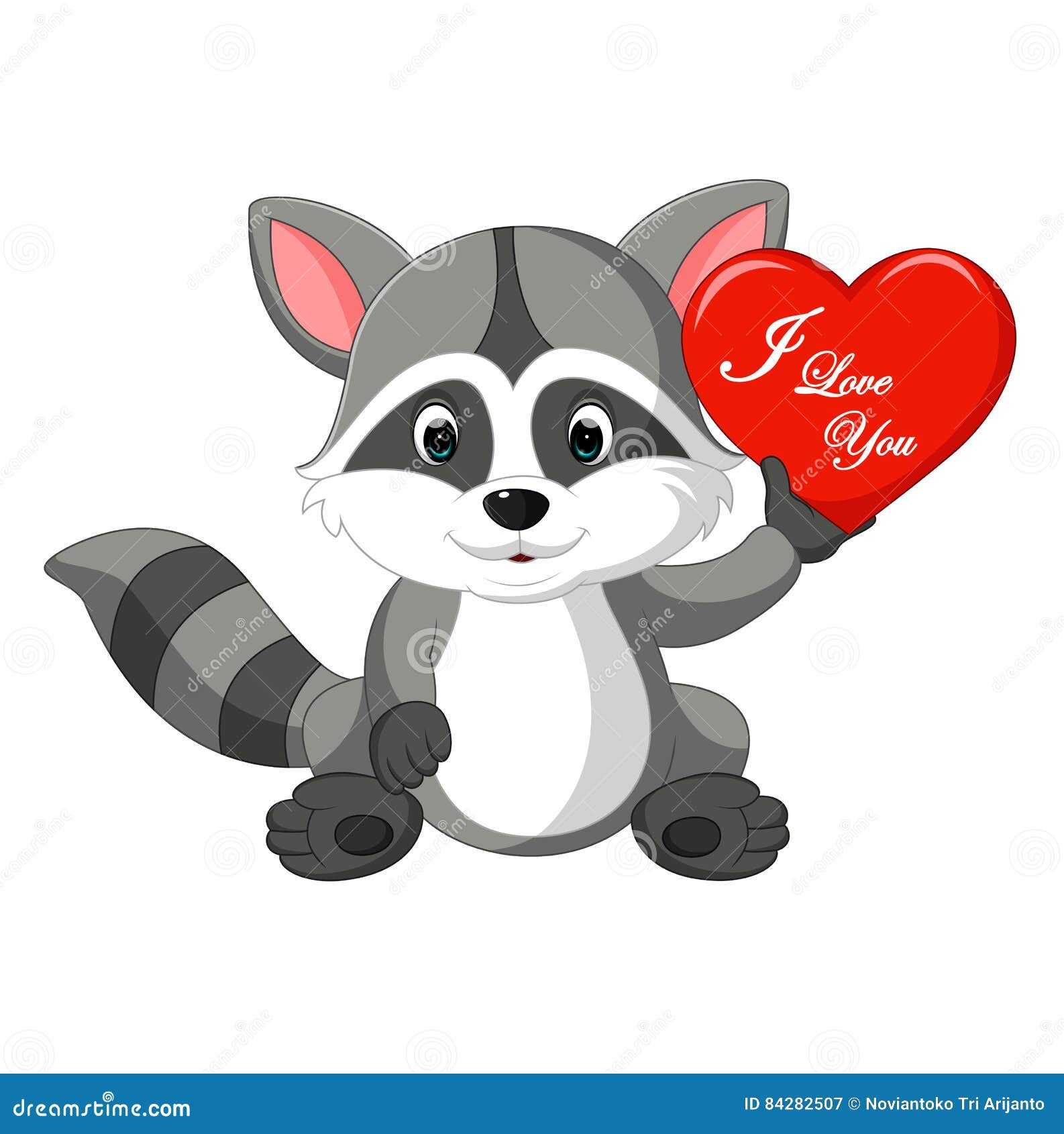 Raccoon cartoon stock vector. Illustration of smile, adorable - 84282507
