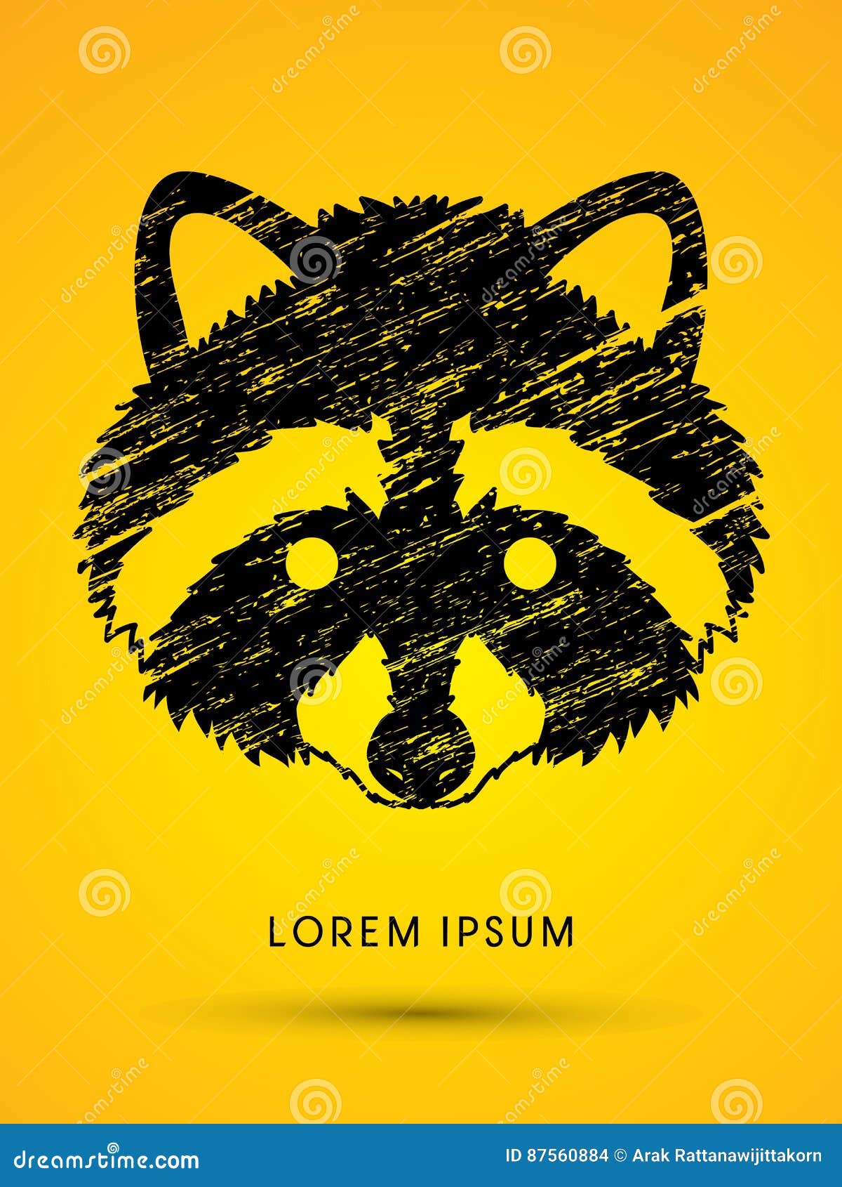 Raccoon Face Emotions. Facial Expression. Vector Illustration. Funny ...