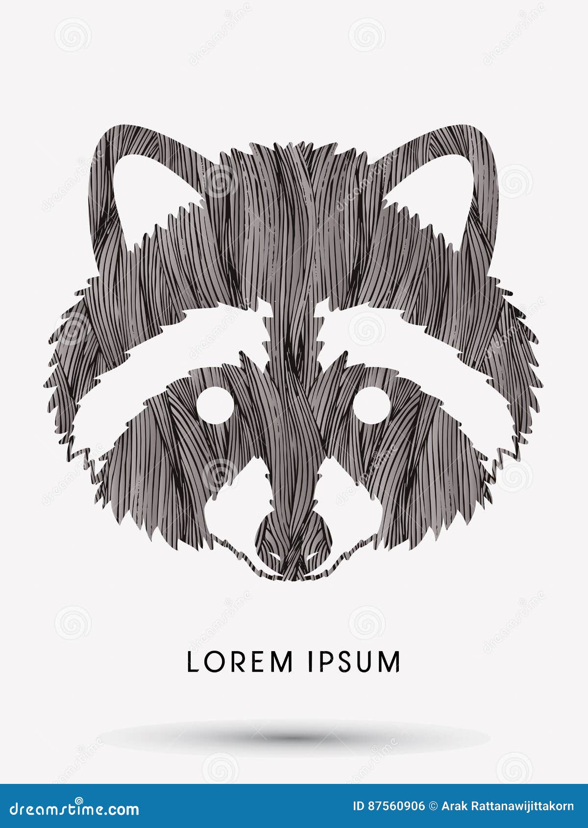 Raccoon Face Graphic Vector. Stock Vector - Illustration of character ...