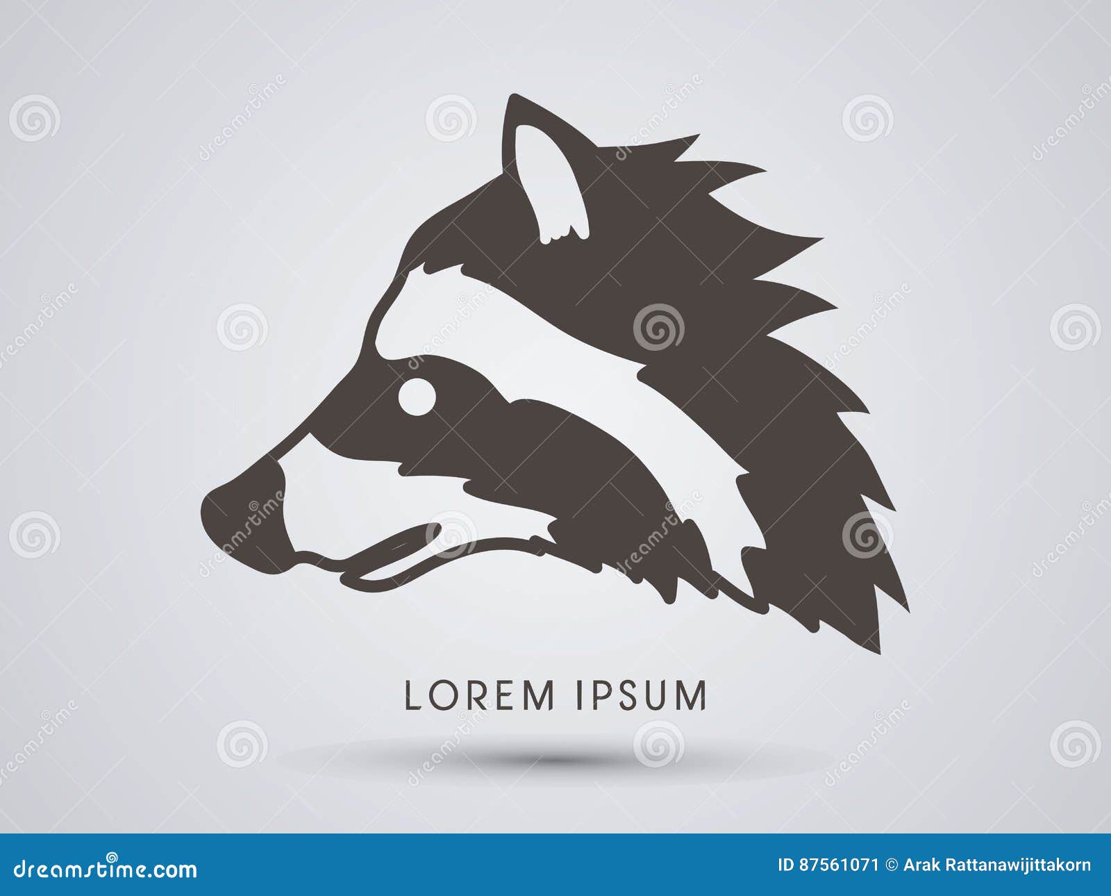 Raccoon face side view stock vector. Illustration of procyon - 87561071